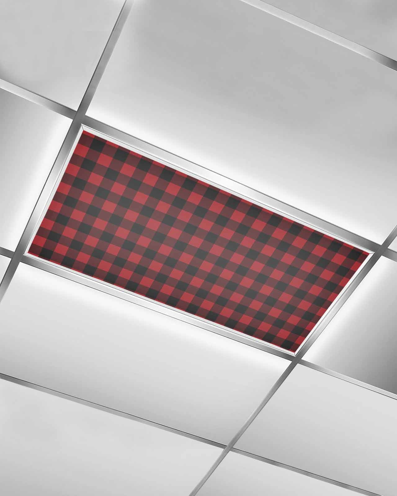 Rustic Checkered Fluorescent Light Covers for Ceiling Lights 4x2 feet ...