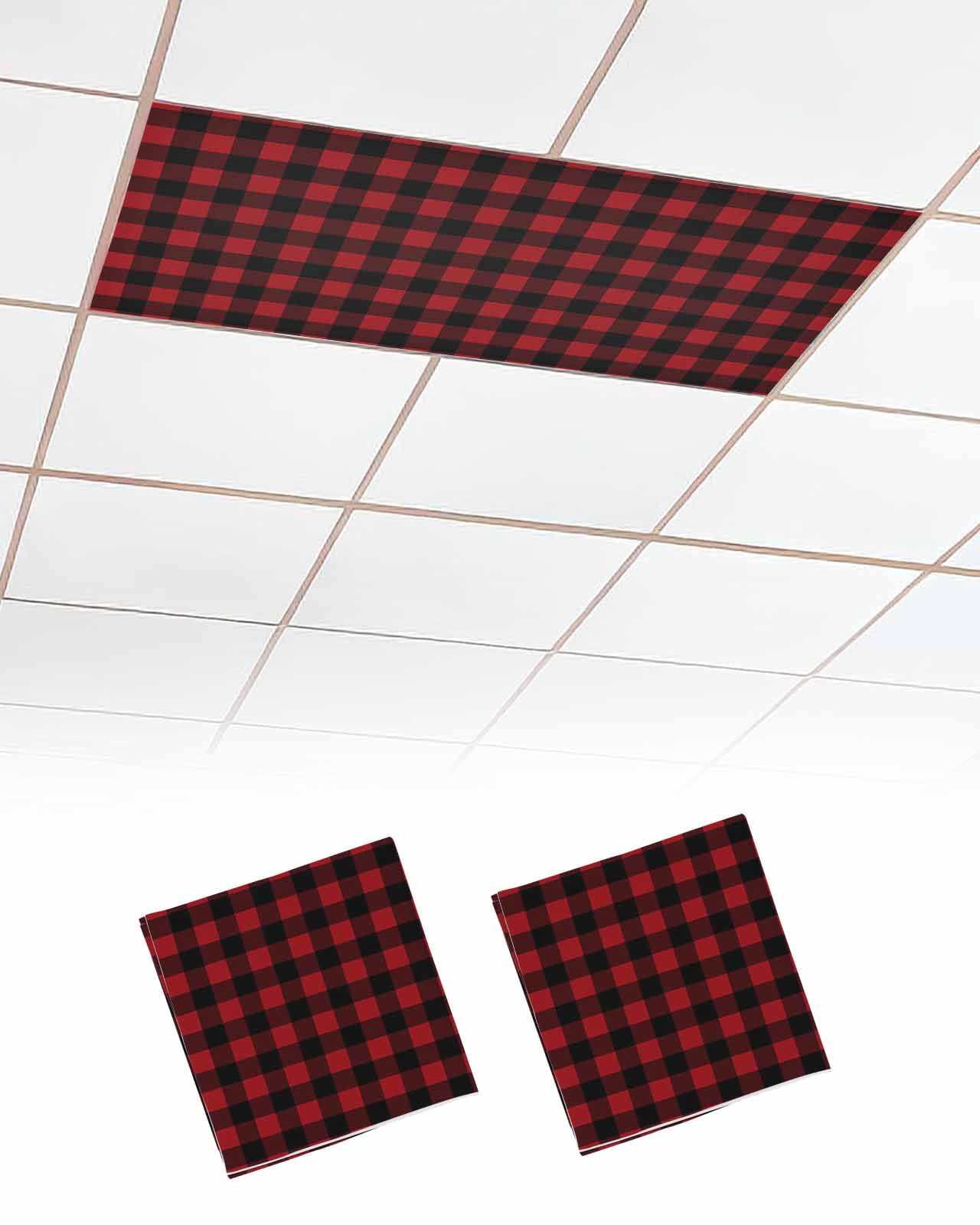 Rustic Checkered Fluorescent Light Covers for Ceiling Lights 4x2 feet ...