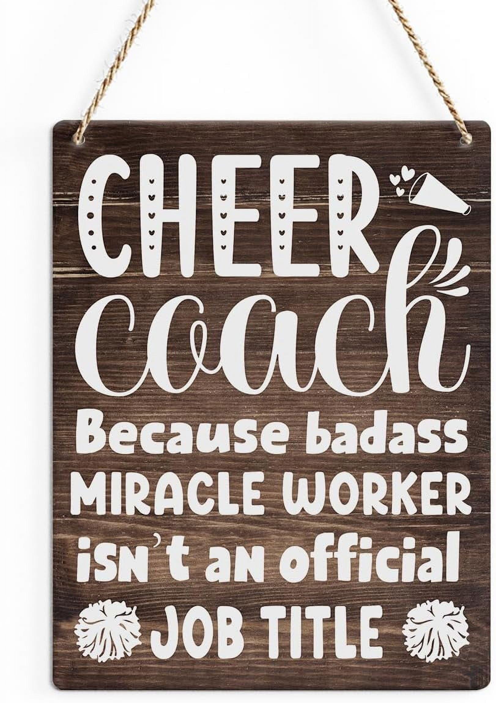 Rustic Cheer Coach Wood Decor Sign, Cheer Coach Quote Printed Wood Sign ...