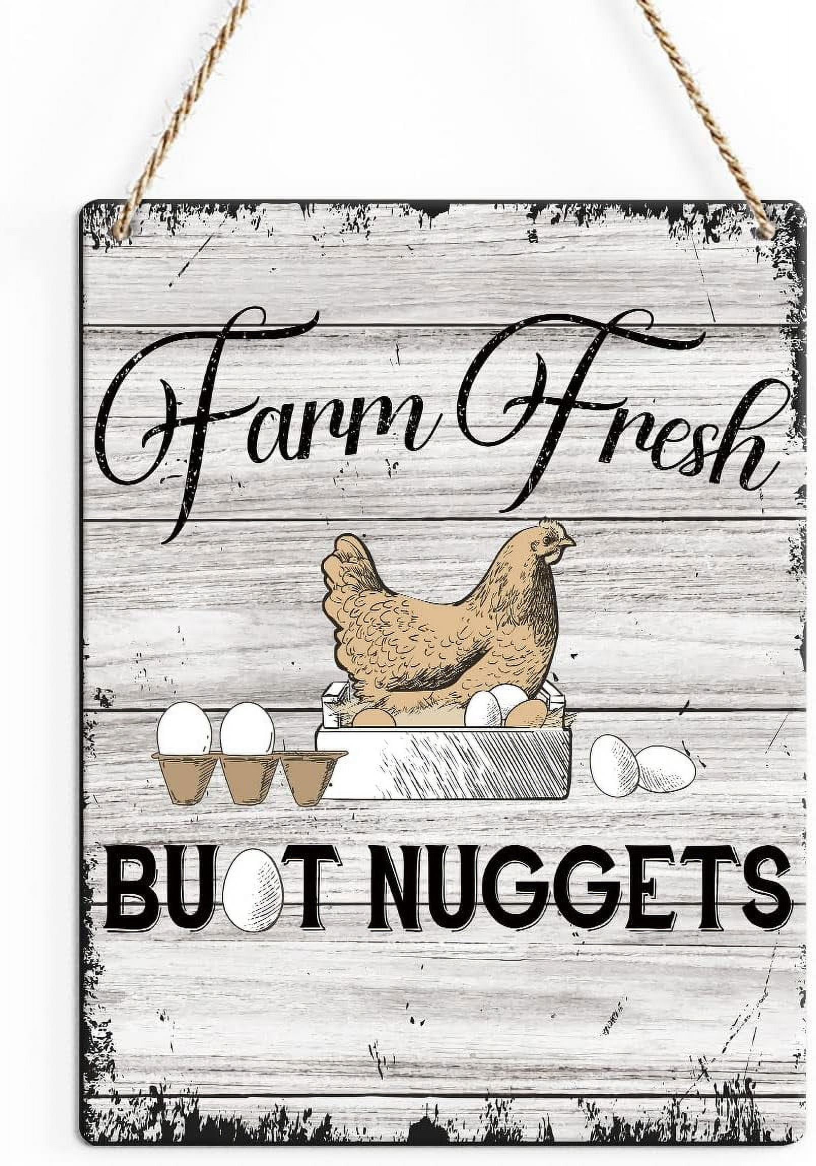 Rustic Chicken Wood Decor Sign, Farm Fresh Chicken Printed Wood Sign ...
