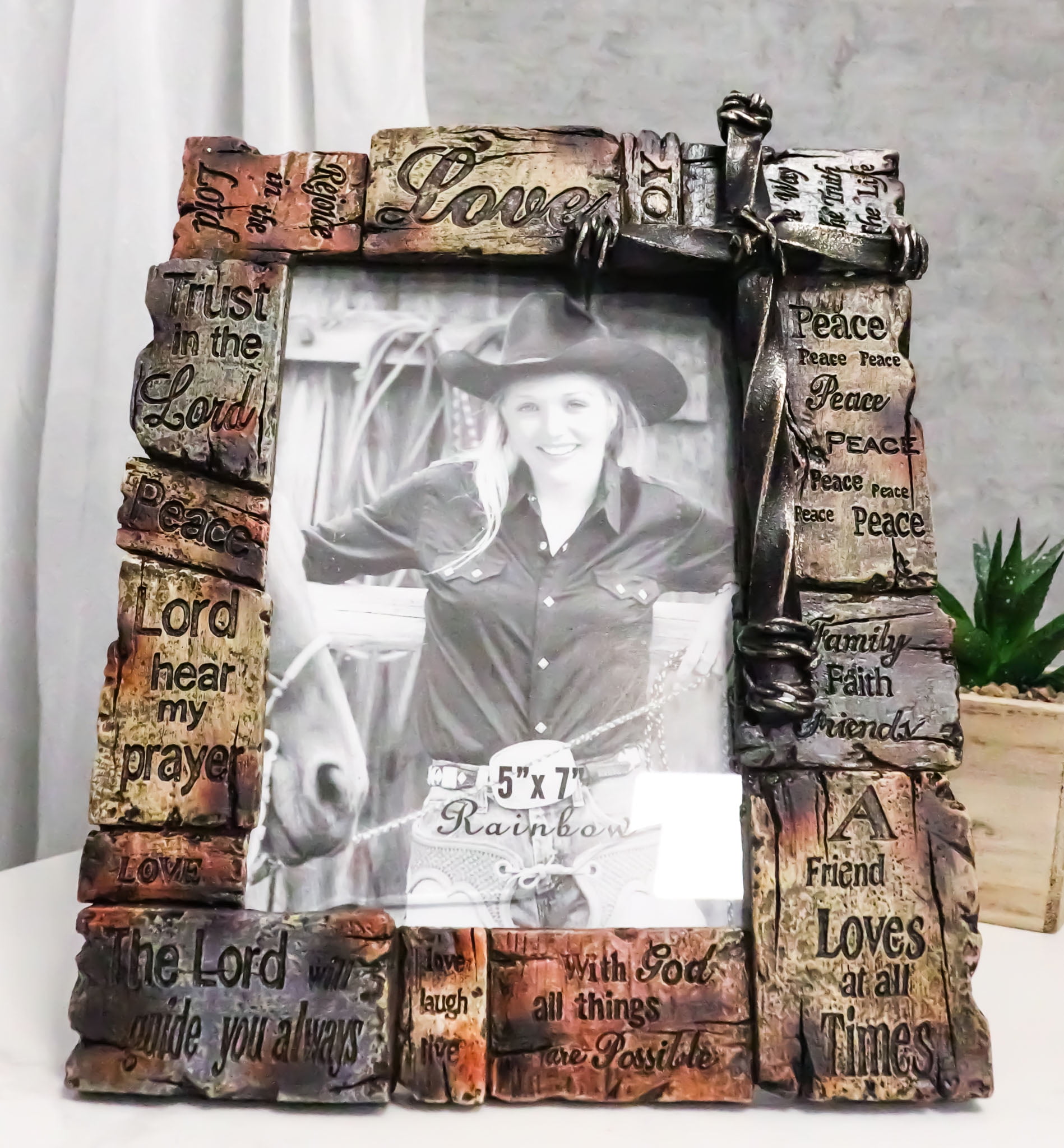 Rustic Christian Bible Scripture Faith Hope Love Grace 5"x7" Picture ...