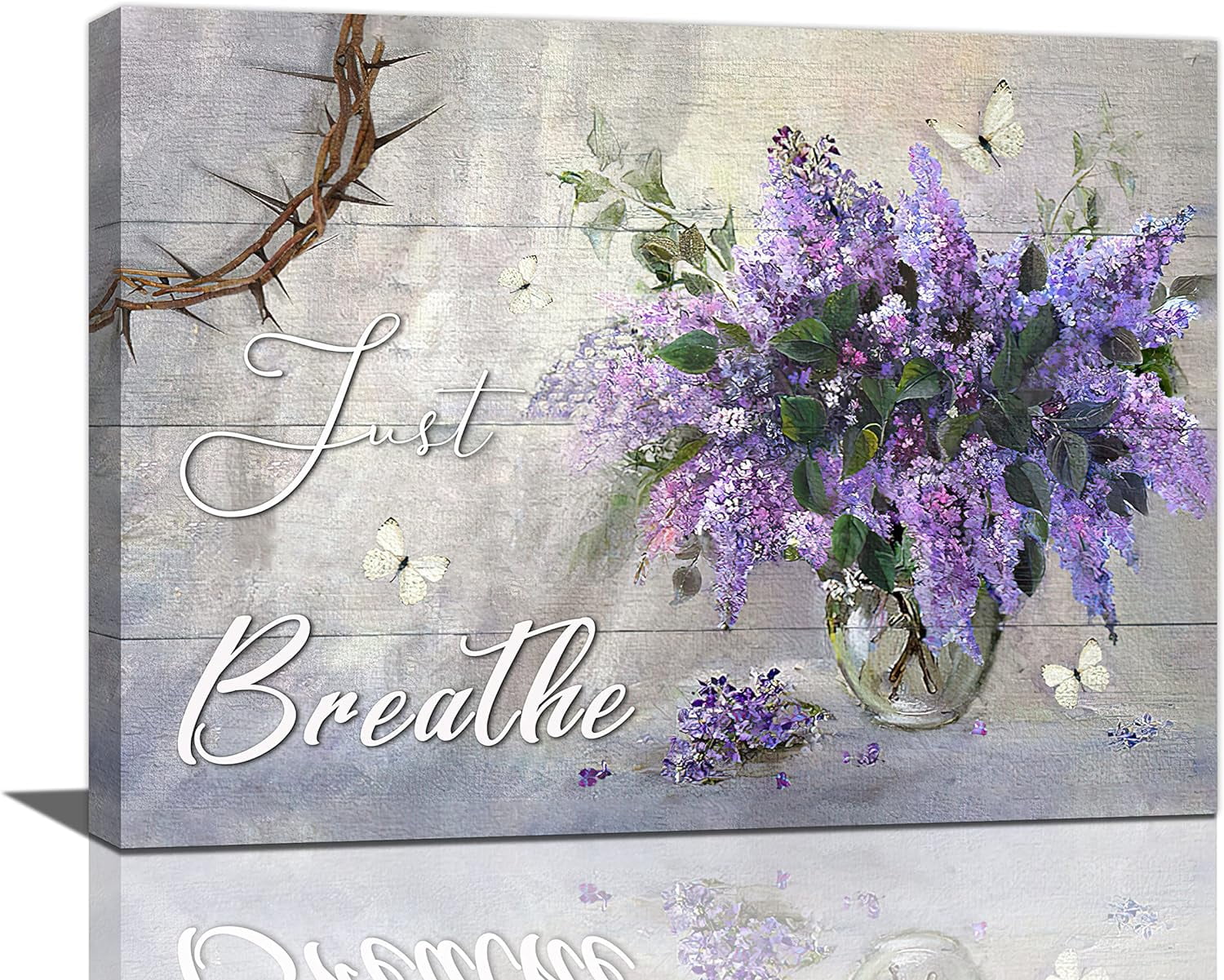 Rustic Christian Lavender Wall Art Bathroom Flower Wall Decor Purple ...