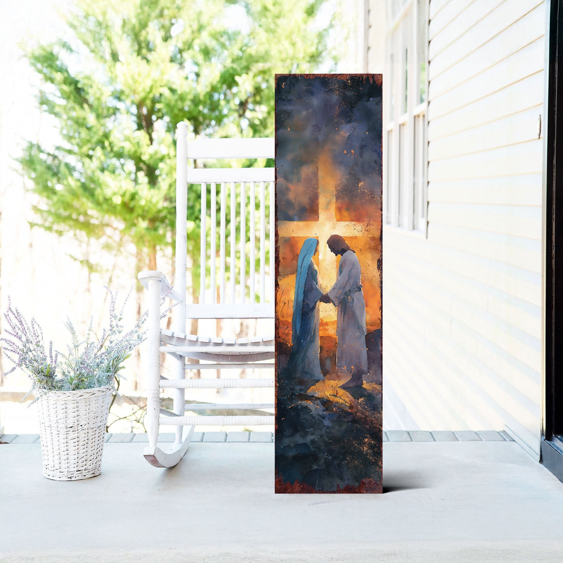 Rustic Christian Porch Sign | All-Season Faith Home Decor - Walmart.com