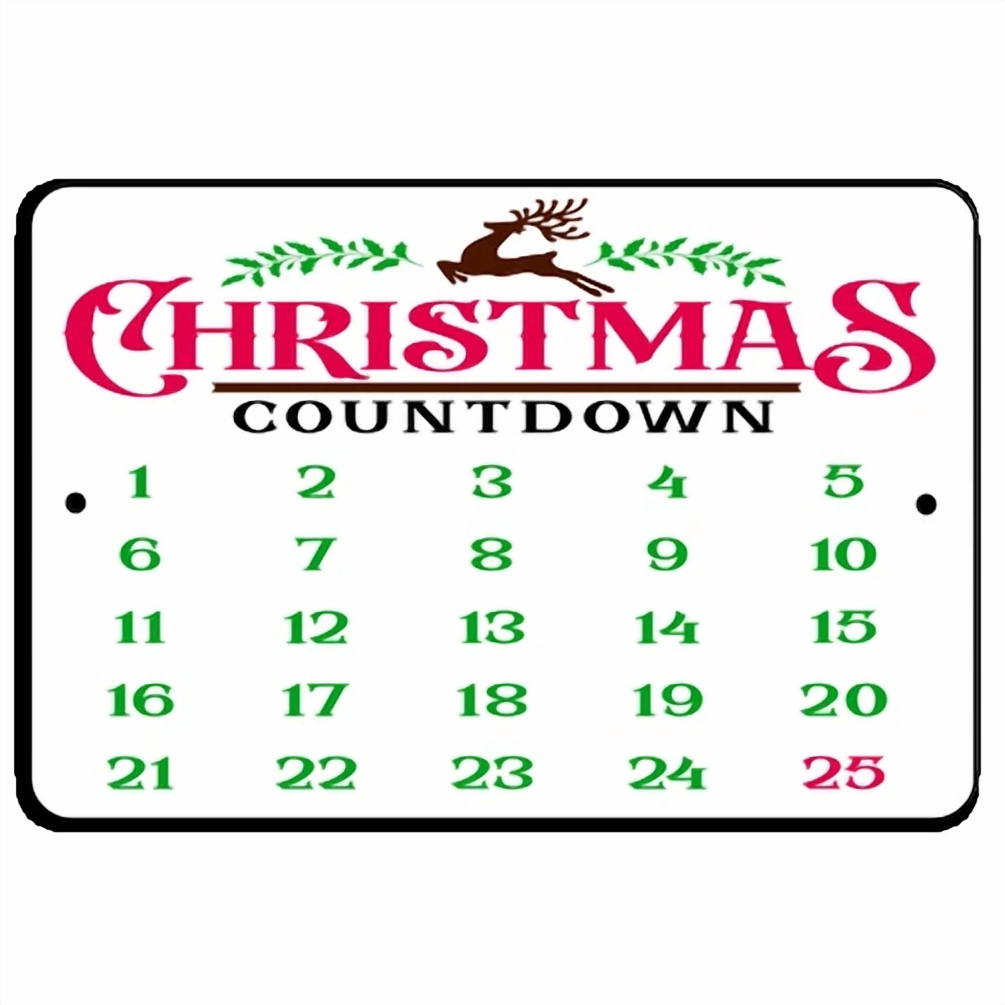 Rustic Christmas Countdown: Festive Holiday Calendar Sign - Walmart.com