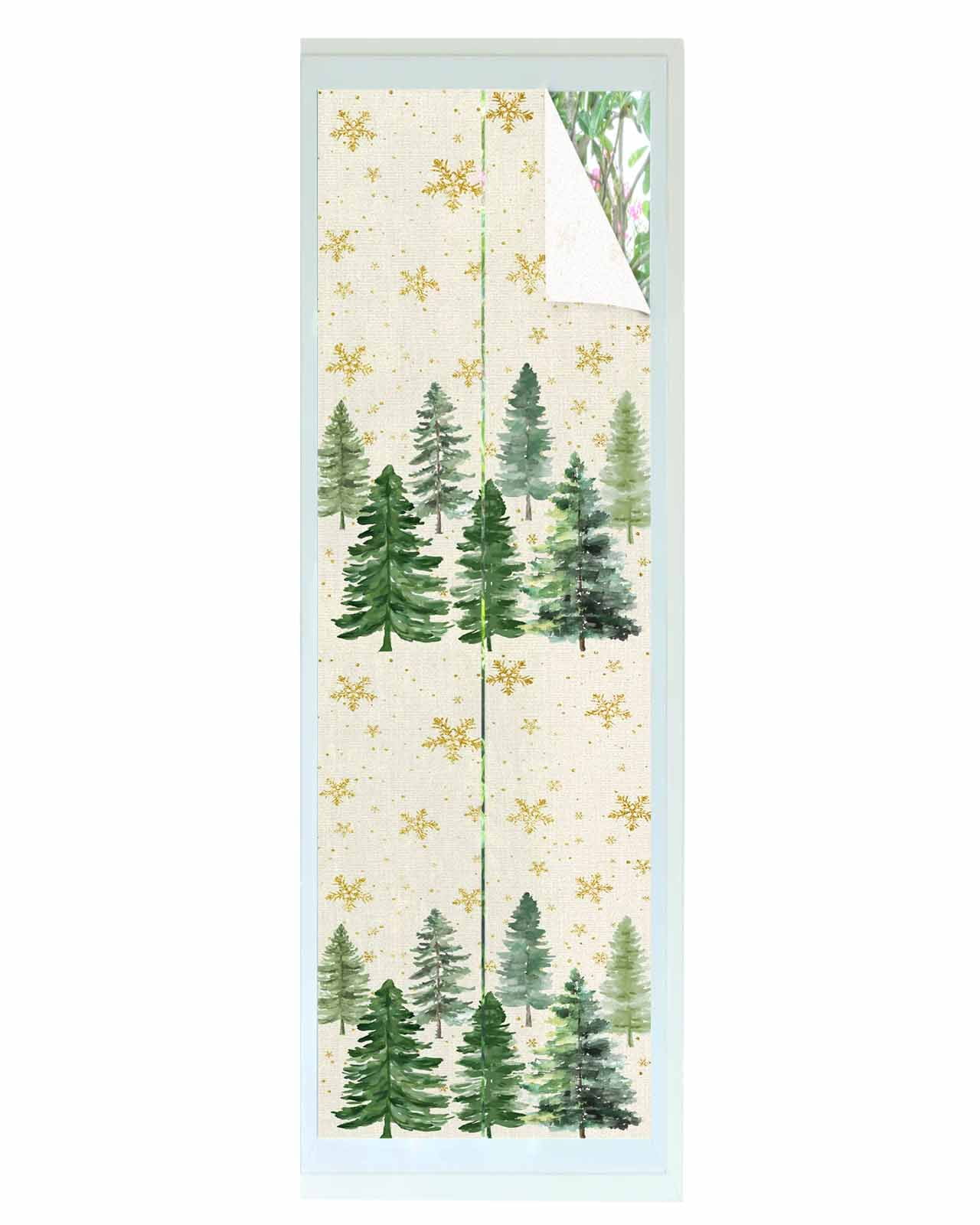 Rustic Christmas Tree Window Privacy Film Stained Glass Window Film ...