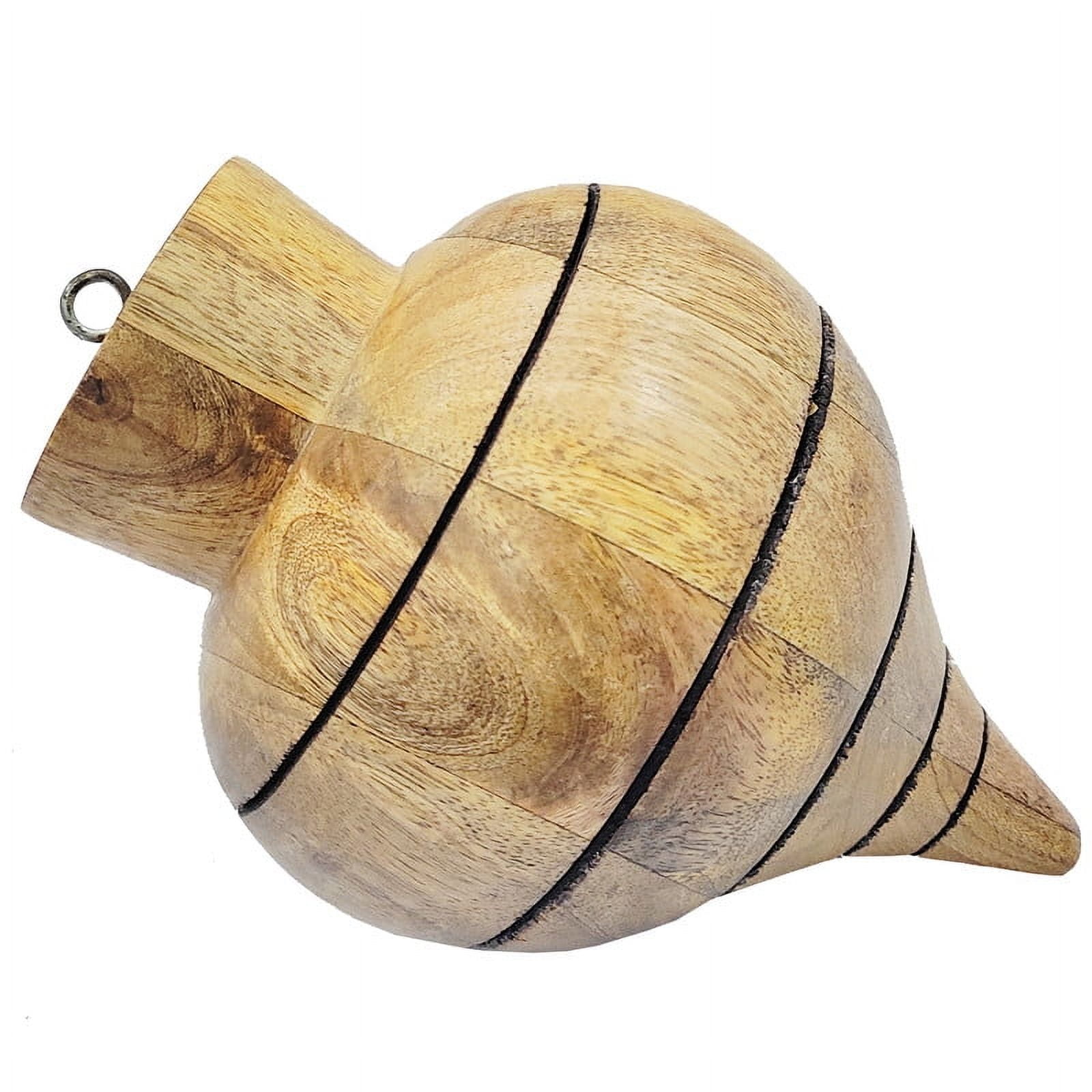 Rustic Christmas Wood Finial Hanging Decor with Natural Finish, 8 in ...