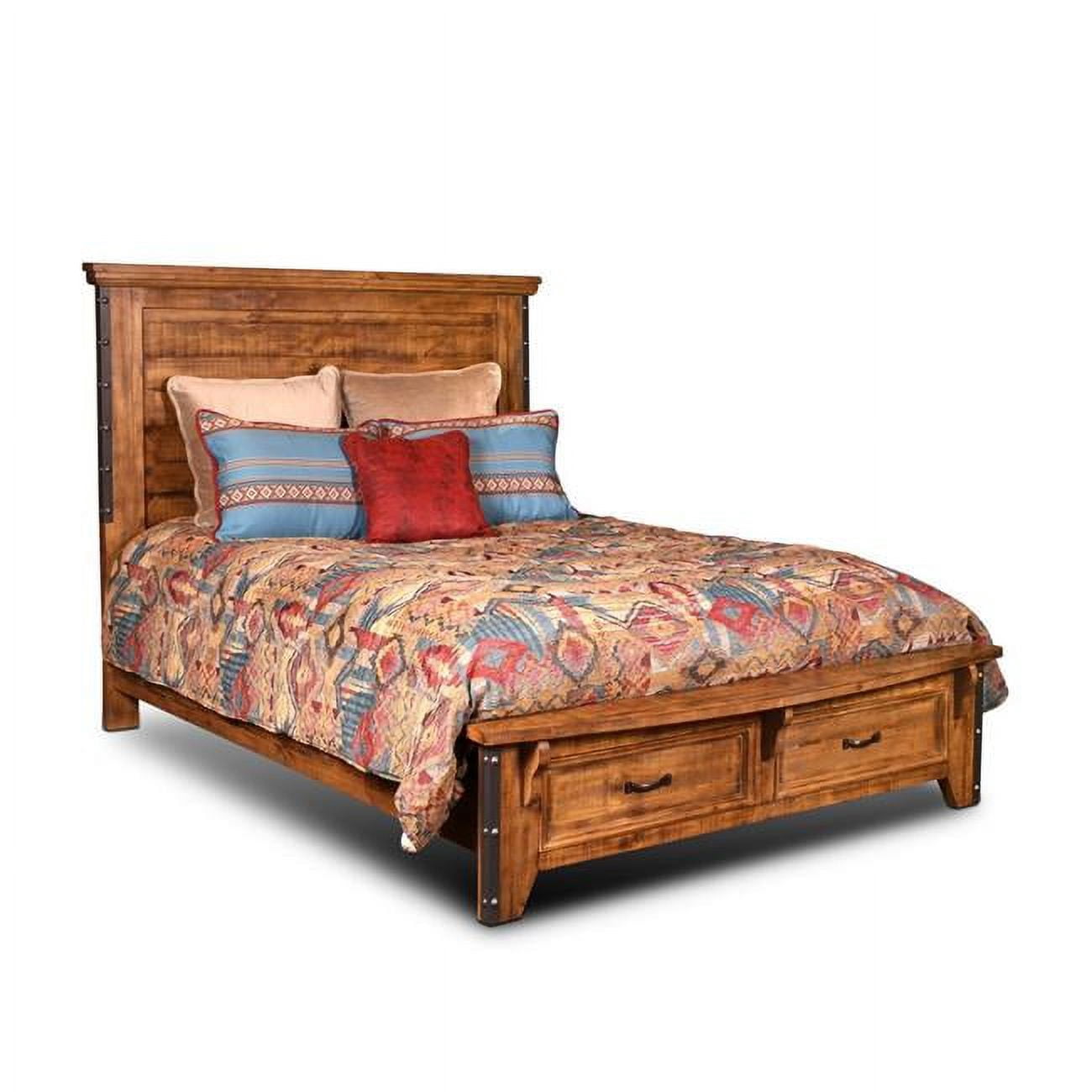 Rustic City Bed with Storage Drawers - King Size - Walmart.com