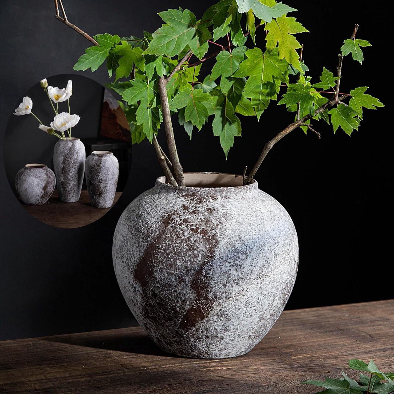 Rustic Clay Large Vase, Terracotta Pottery Big Vases, Decorative ...