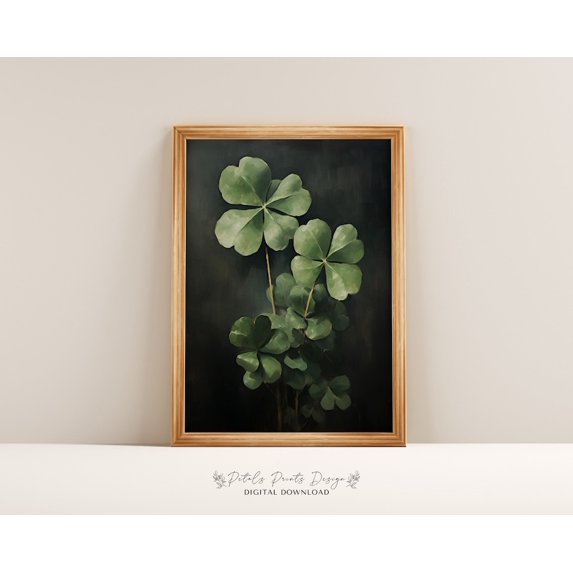 Rustic Clover Print, St Patrick'S Day Irish Wall Decor Home Decor #1683 ...