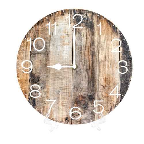 Rustic Coastal Round Wall Clock Battery Operated Silent Noiseless ...