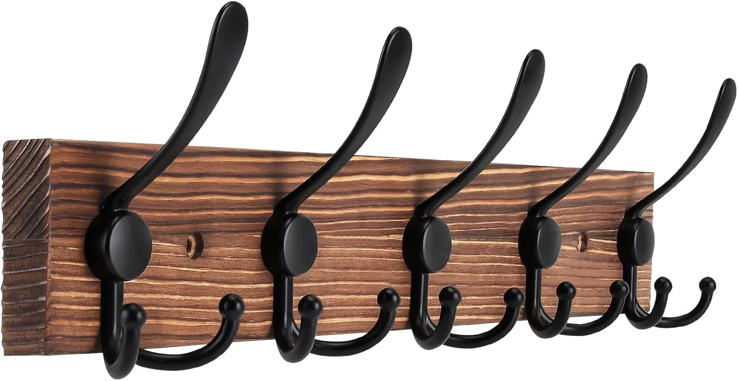 Rustic Coat Rack Wall Mount, 16.9" Coat Hooks Wal Mount,Wall Coat Rack ...