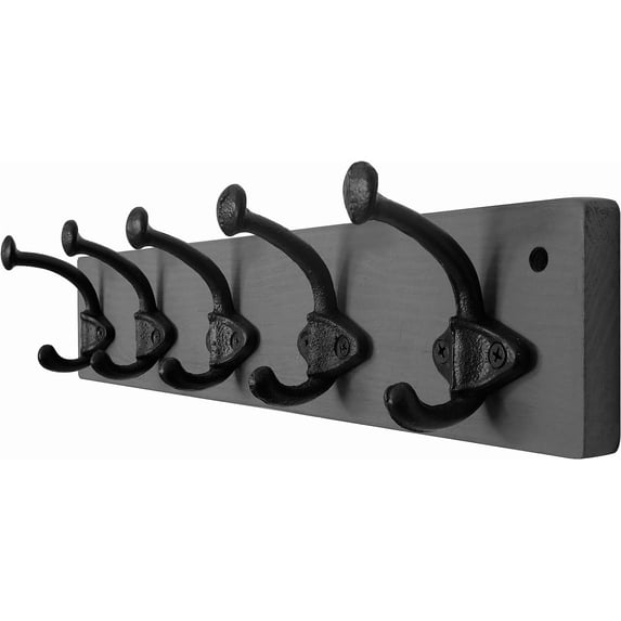 Rustic Coat Rack Wall Mount,35.43" Long 8 Cast Iron Coat Hooks Wall ...