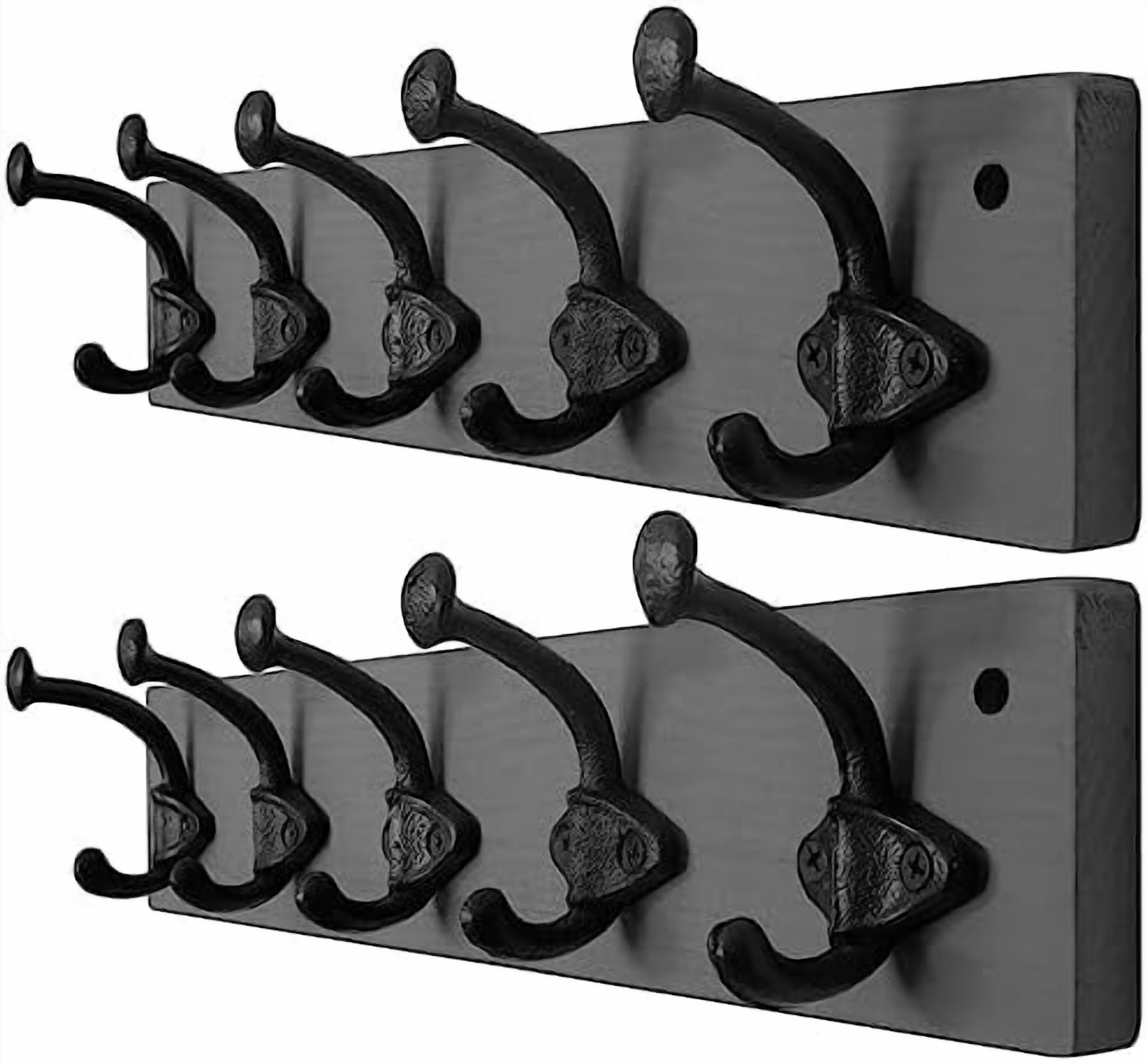 Rustic Coat Rack Wall Mount,5 Cast Iron Coat Hooks Wall Mounted,Heavy ...