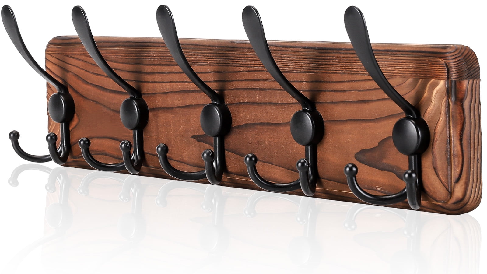 Rustic Coat Rack Wall Mount, Coat Hooks Wall Mount Wood Coat Rack with ...