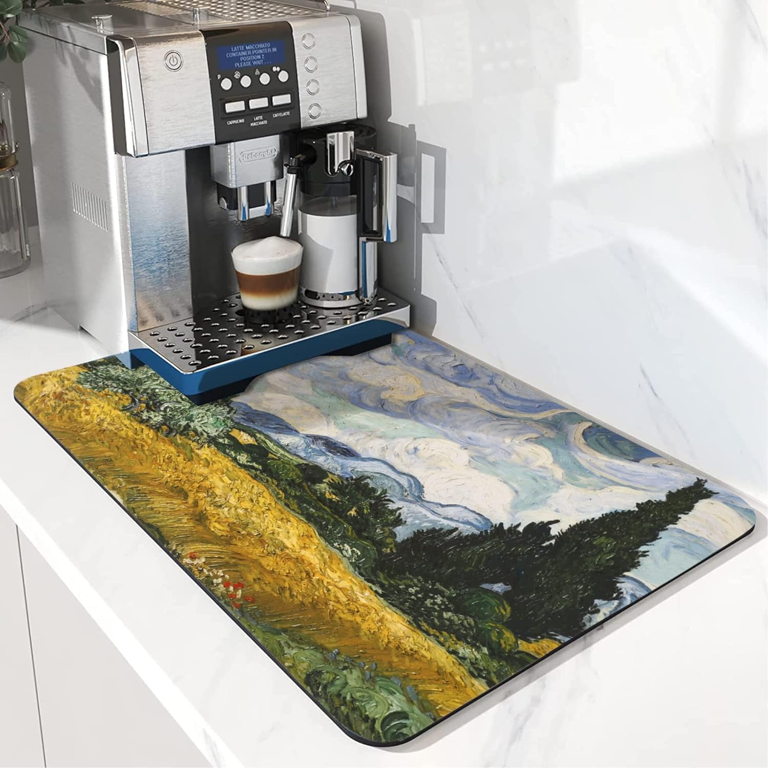 Rustic Coffee Mat Rubber Dish Drying Mat Farmhouse Style Decorative ...