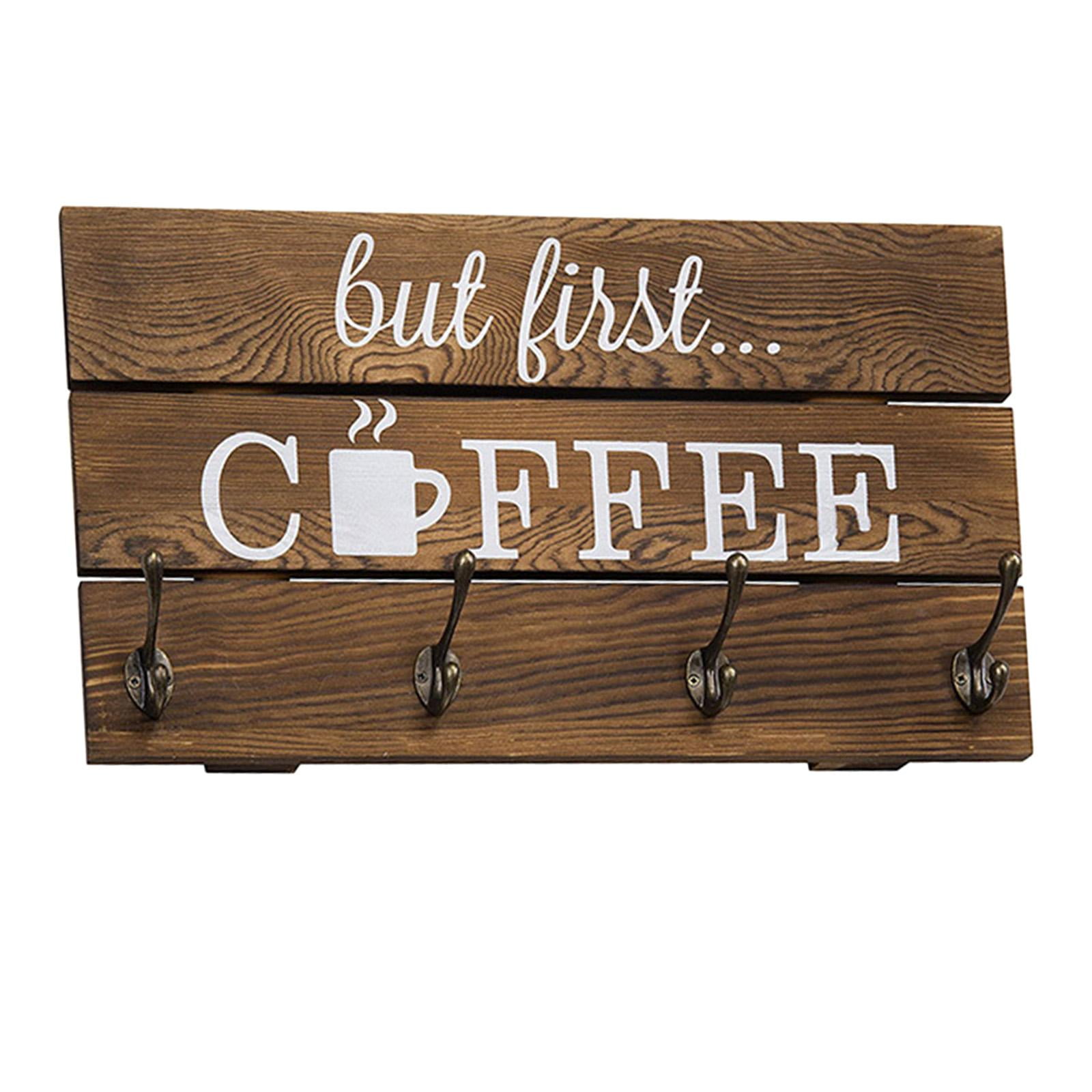 Rustic Coffee Mug Holder Decor Country Style Organizer Mug Storage Wall ...