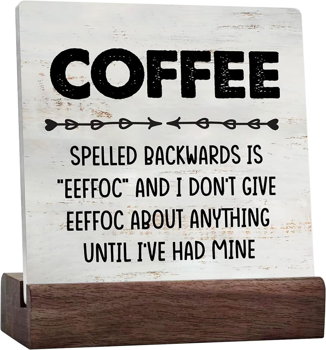 Rustic Coffee Spelled Backwards is Eeffoc Ceramic Table Sign Funny ...
