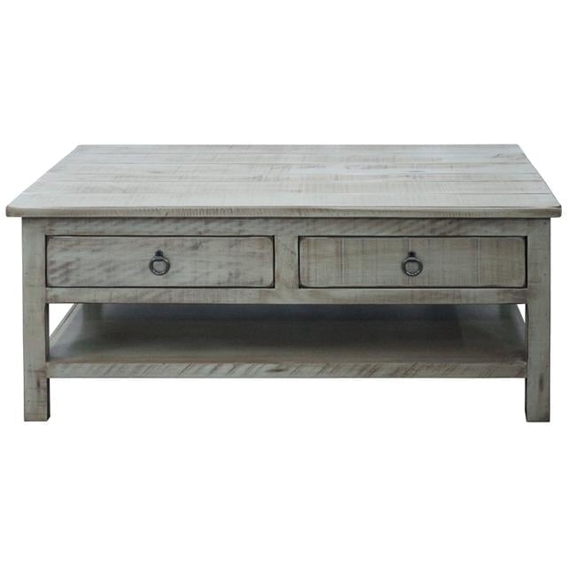 Rustic Coffee Table with 2 Drawers, Rustic Dark Blue - Walmart.com