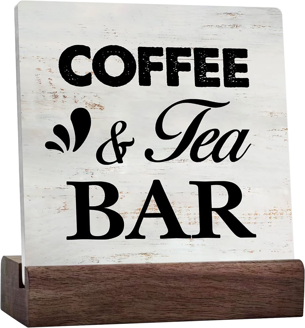 Rustic Coffee & Tea Bar Sign Funny Kitchen Ceramic Table Sign Farmhouse ...