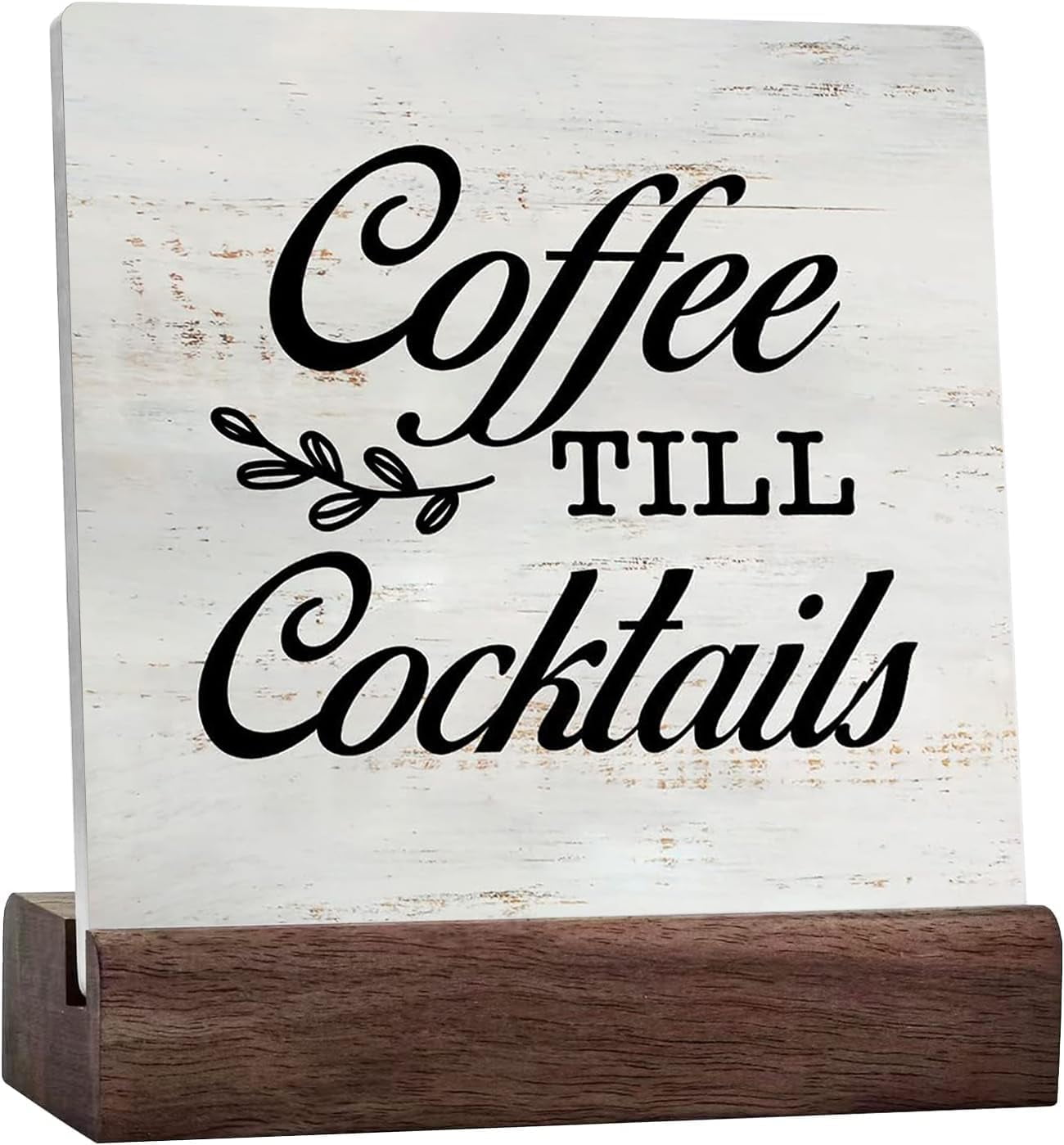Rustic Coffee Till Cocktails Ceramic Table Sign Funny Kitchen Bar ...