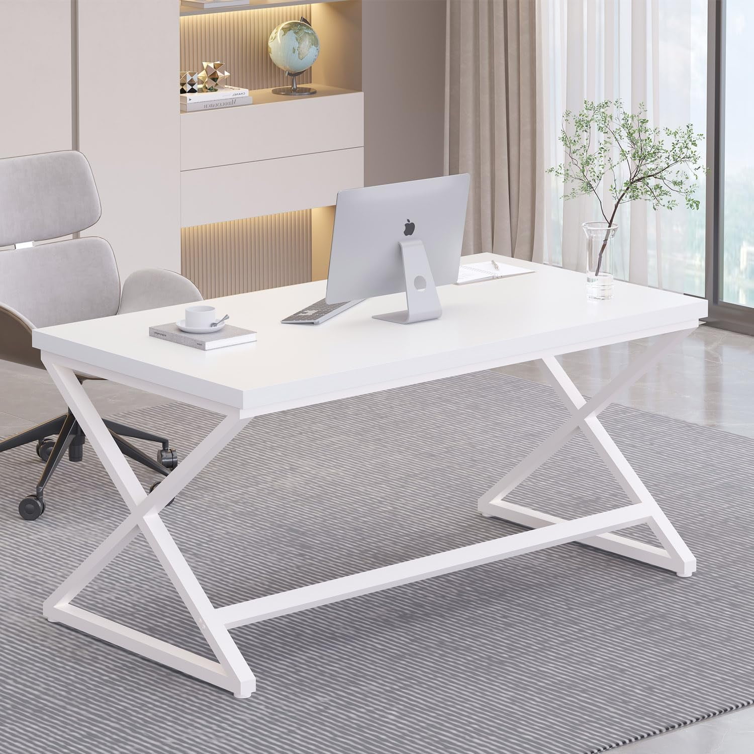 Rustic Computer Desk Farmhouse 60 inch Office Desk Industrial Wood ...