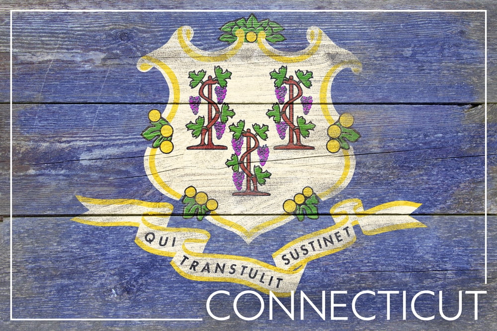 Rustic Connecticut State Flag (24x36 Giclee Gallery Art Print, Vivid ...