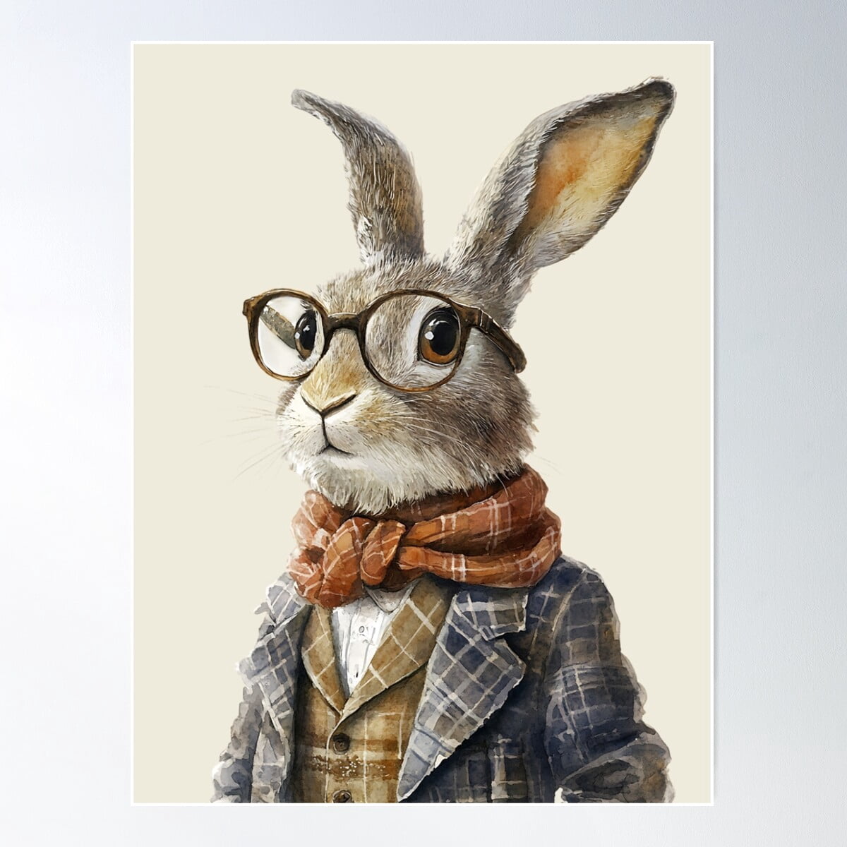 Rustic Cottagecore Hare Poster Wall Art, Modern Wall Decor For Living ...