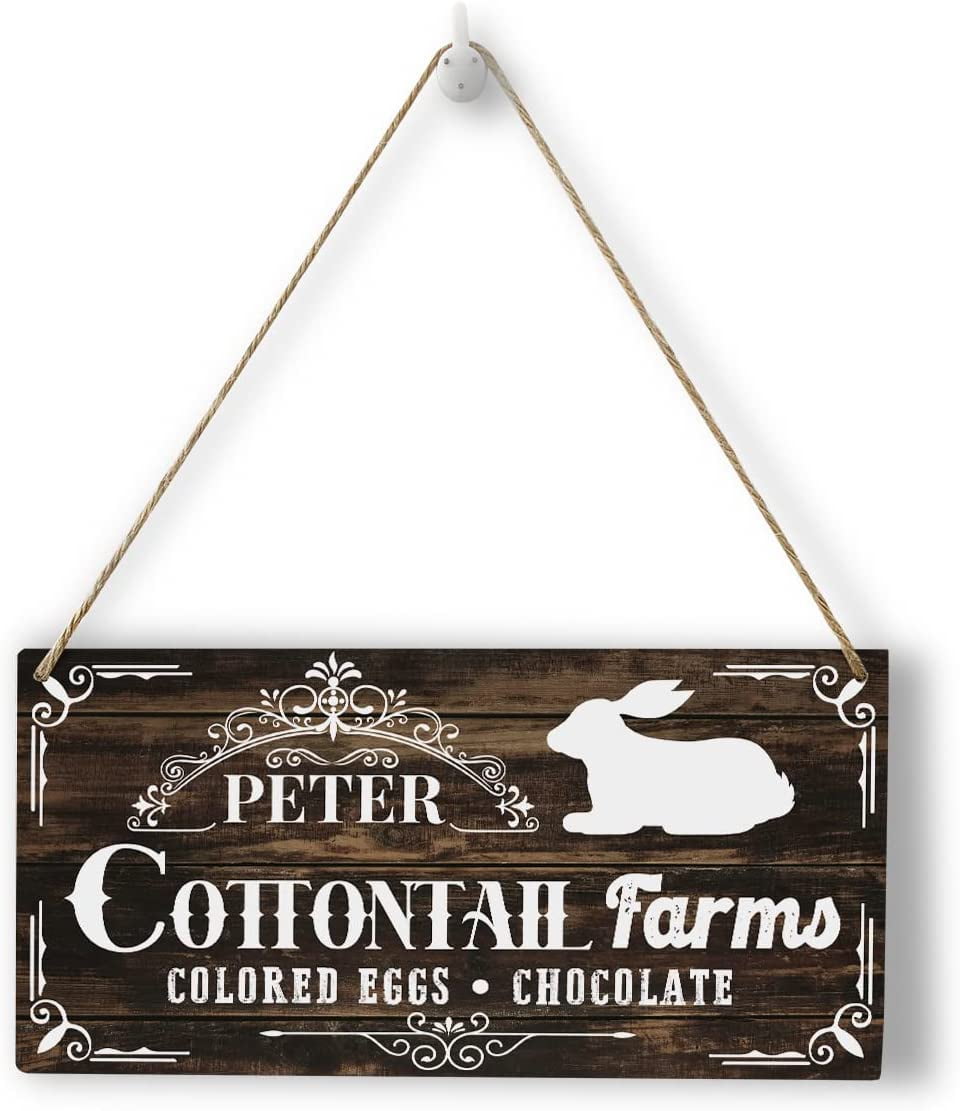 Rustic Cottontail Farms Decor Wood Wall Art Wall Hanging Decor Easter ...