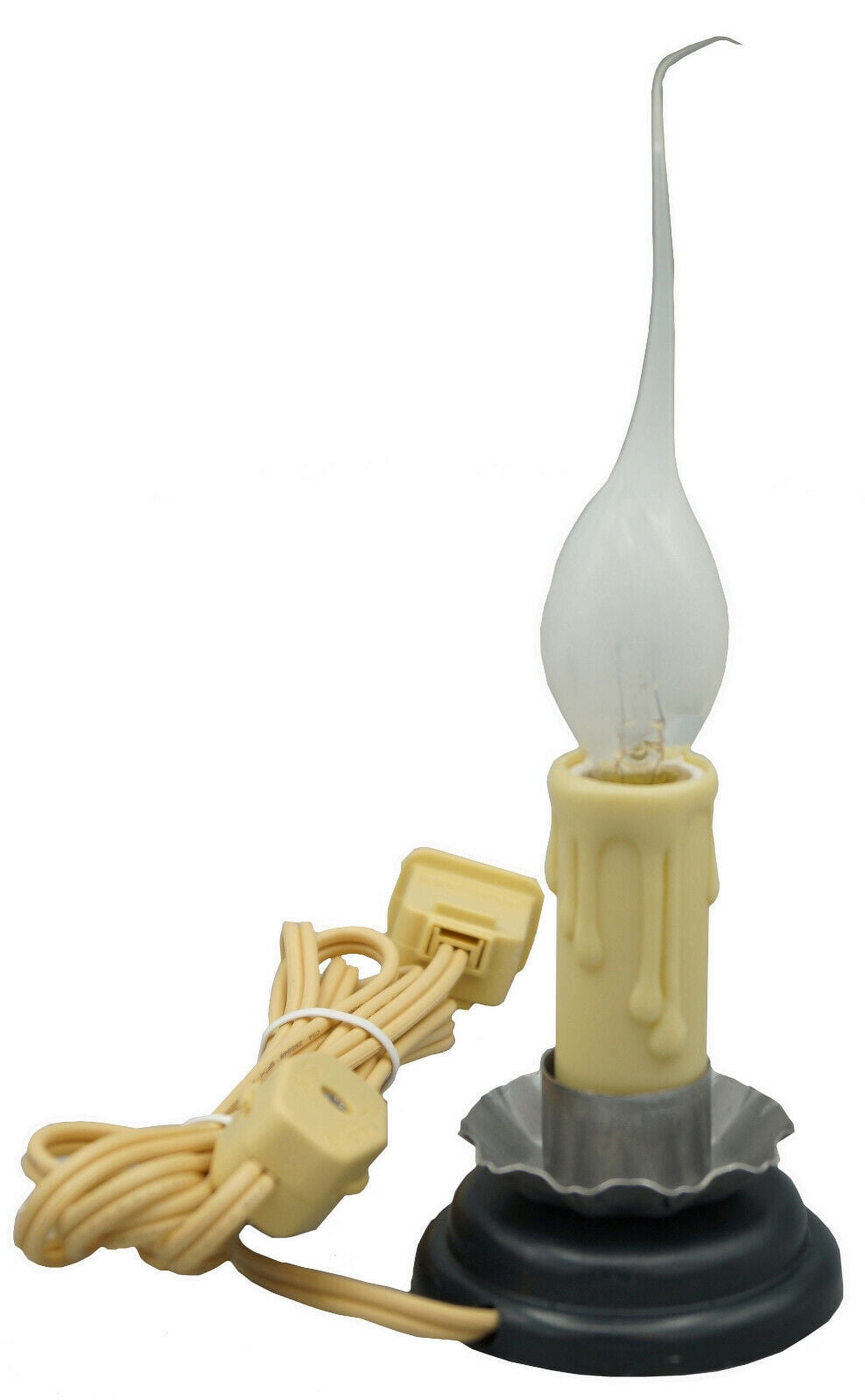 Rustic Country Candle Lamp, 5 inch, On/Off Switch, Metal Trim, Plug-in ...