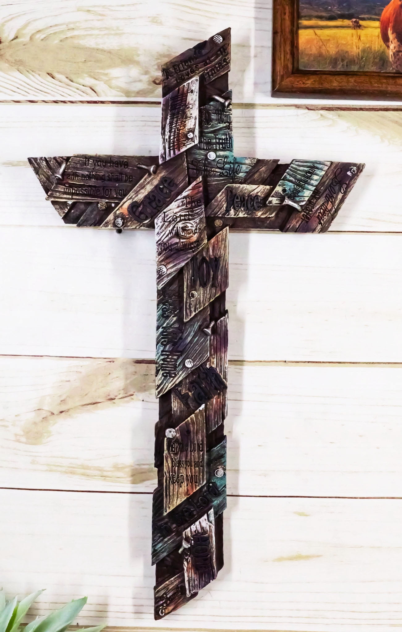 Rustic Country Farmhouse Western Multi Layer Faux Plank Wood Collage ...