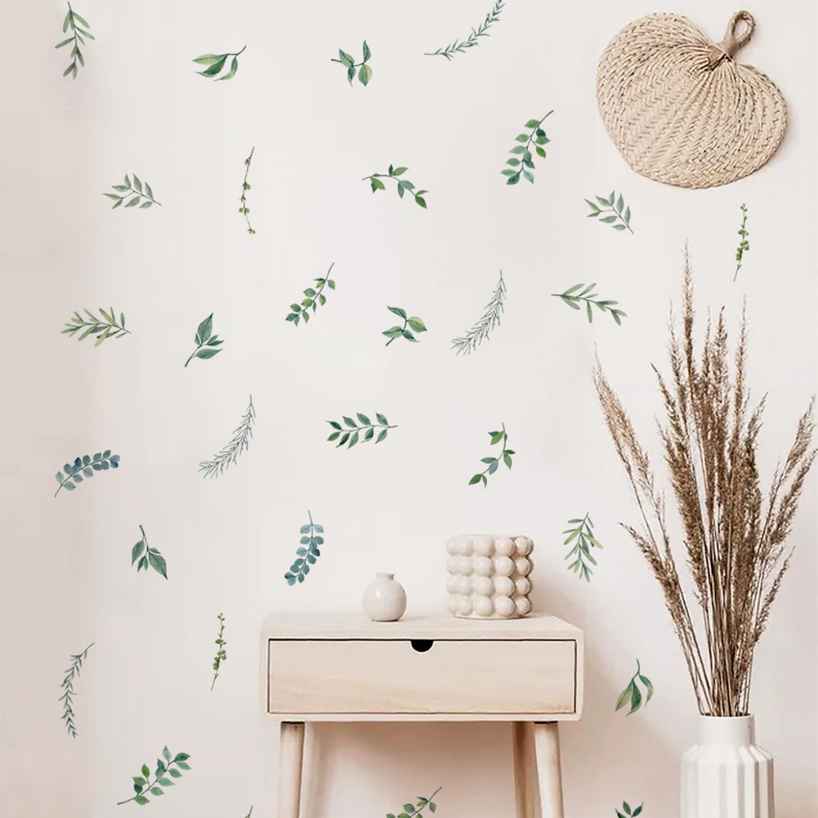 Rustic Country Leaves Peel and Stick Wall Decals,Removable Greenery ...