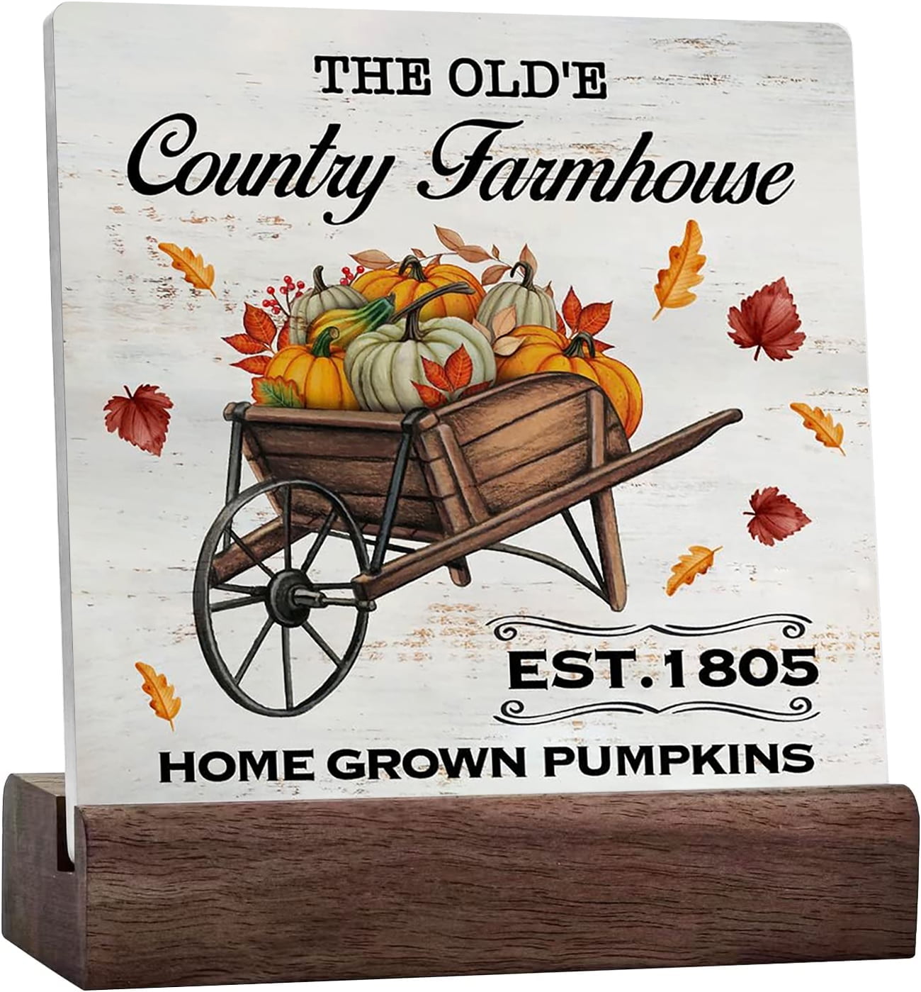 Rustic Country Pumpkin Farmhouse Sign Fall Pumpkins Autumn Ceramic ...