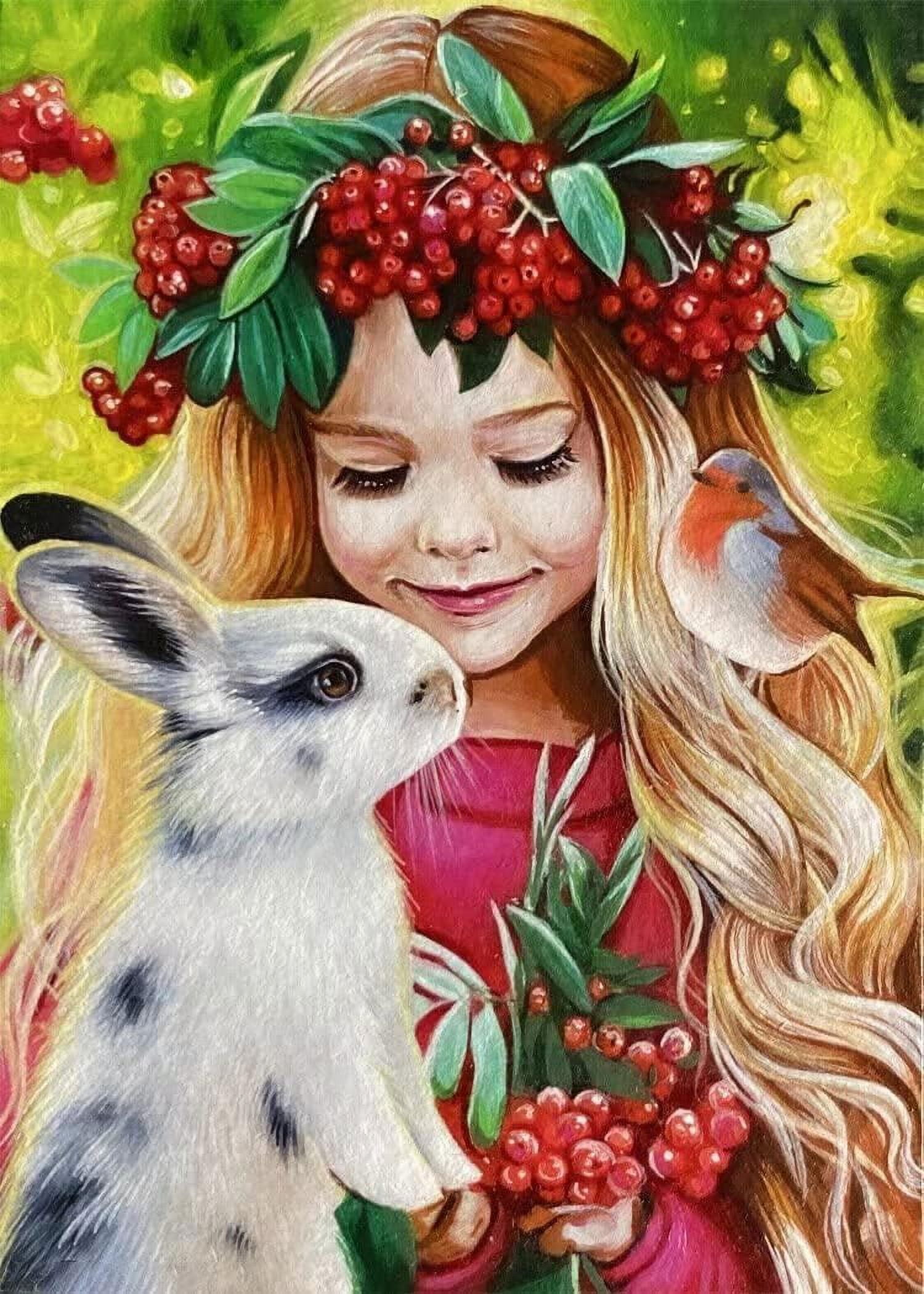 Rustic Country Puzzles Girl Child Bunny Robin Bird Family Activities ...