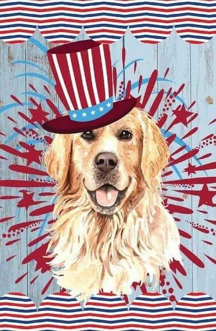 Rustic Country Puzzles Golden Retriever Love Fourth Of July Fireworks ...