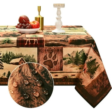 Home Bargains Plus Round Fabric Tablecloth, Country Rustic Buffalo ...
