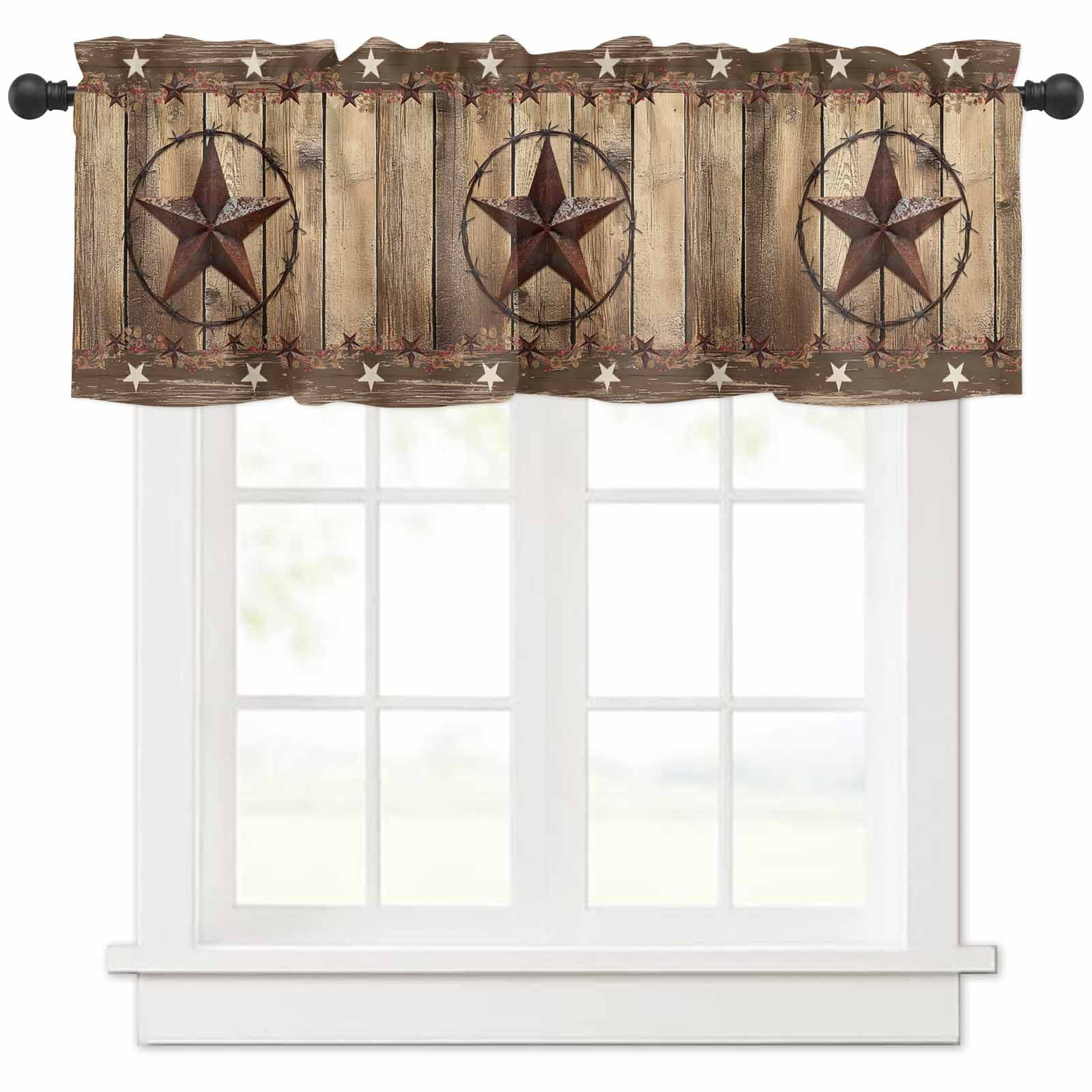 Rustic Country Valances for Windows Farmhouse Kitchen Curtains Valances ...