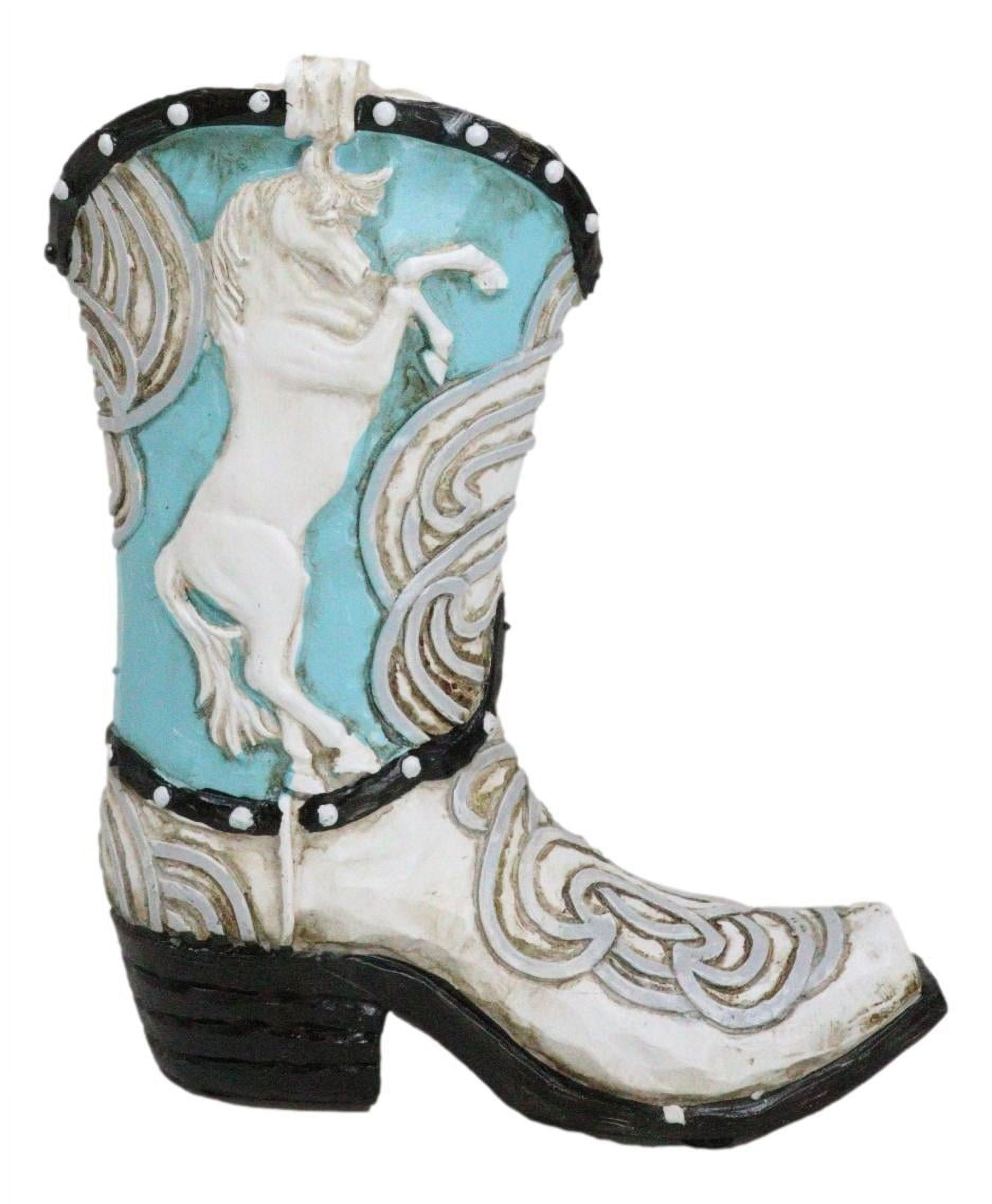 Rustic Country Western Turquoise Prancing Horse Cowboy Boot Piggy Money ...