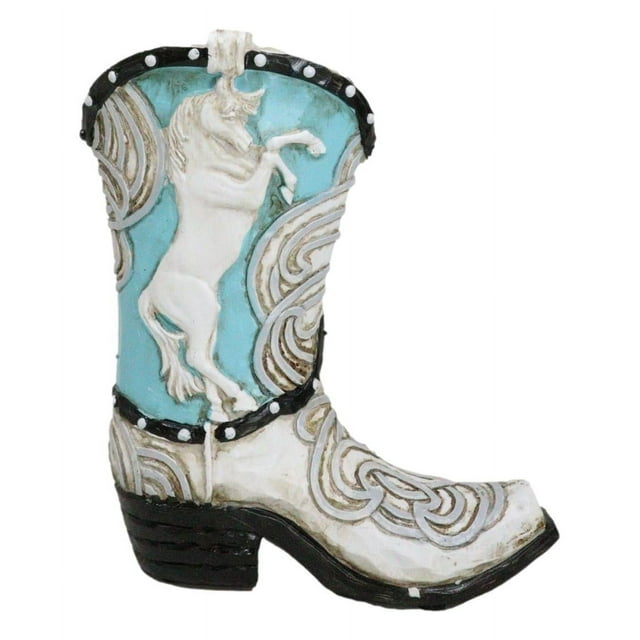 Rustic Country Western Turquoise Prancing Horse Cowboy Boot Piggy Money ...