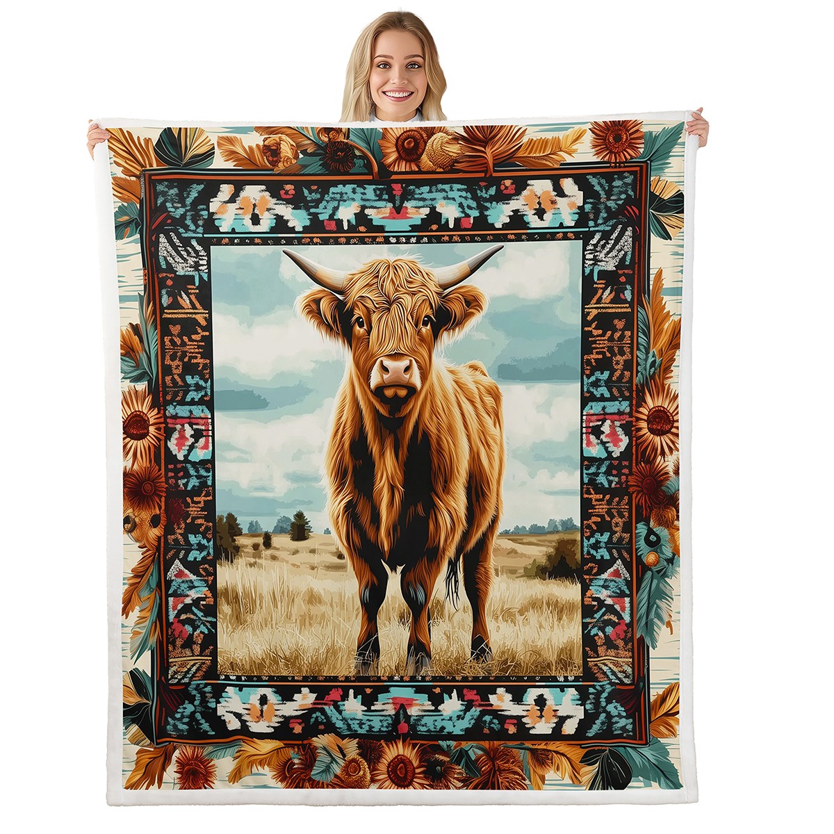Rustic Cow Fleece Blanket Teens Grassland Farmhouse Decor 30"X40 ...