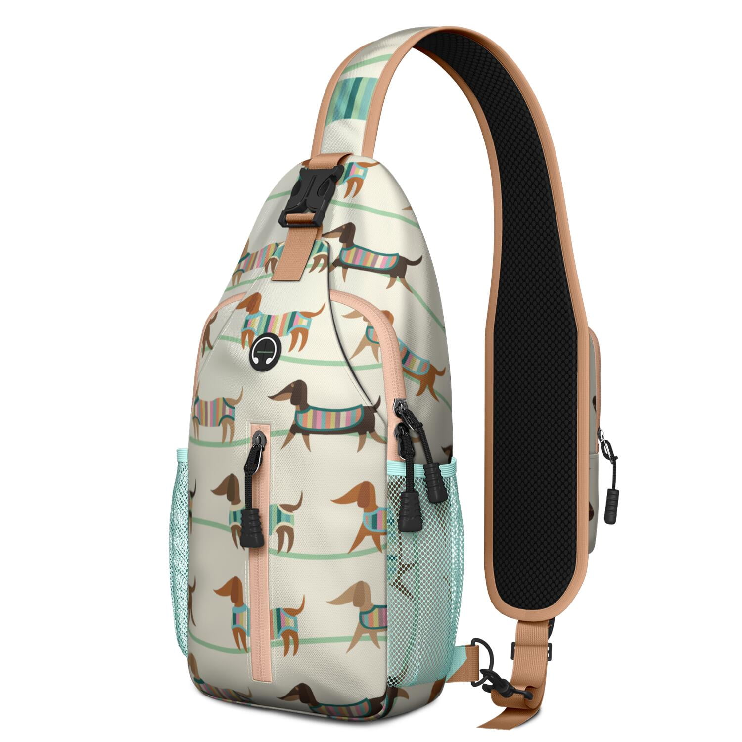 Rustic Cow Print Sling Backpack with Country Farmhouse Design – Black ...