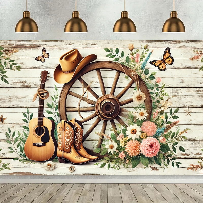 Rustic Cowboy Backdrop Wild West Country Wooden Wall Photography ...