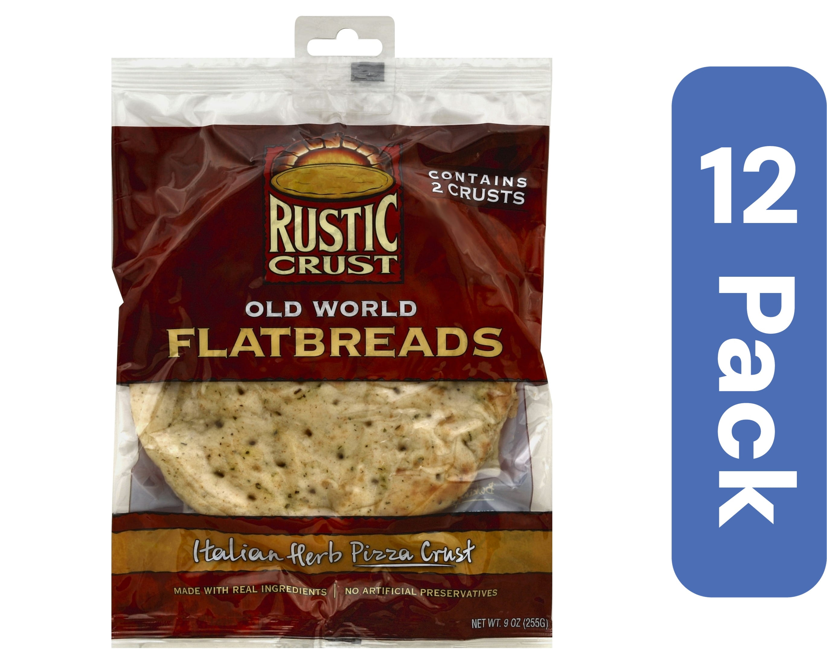 Rustic Crust Pizza Crust 7-Inch Italian Herb 2-Pack 9 oz (Pack Of 12 ...