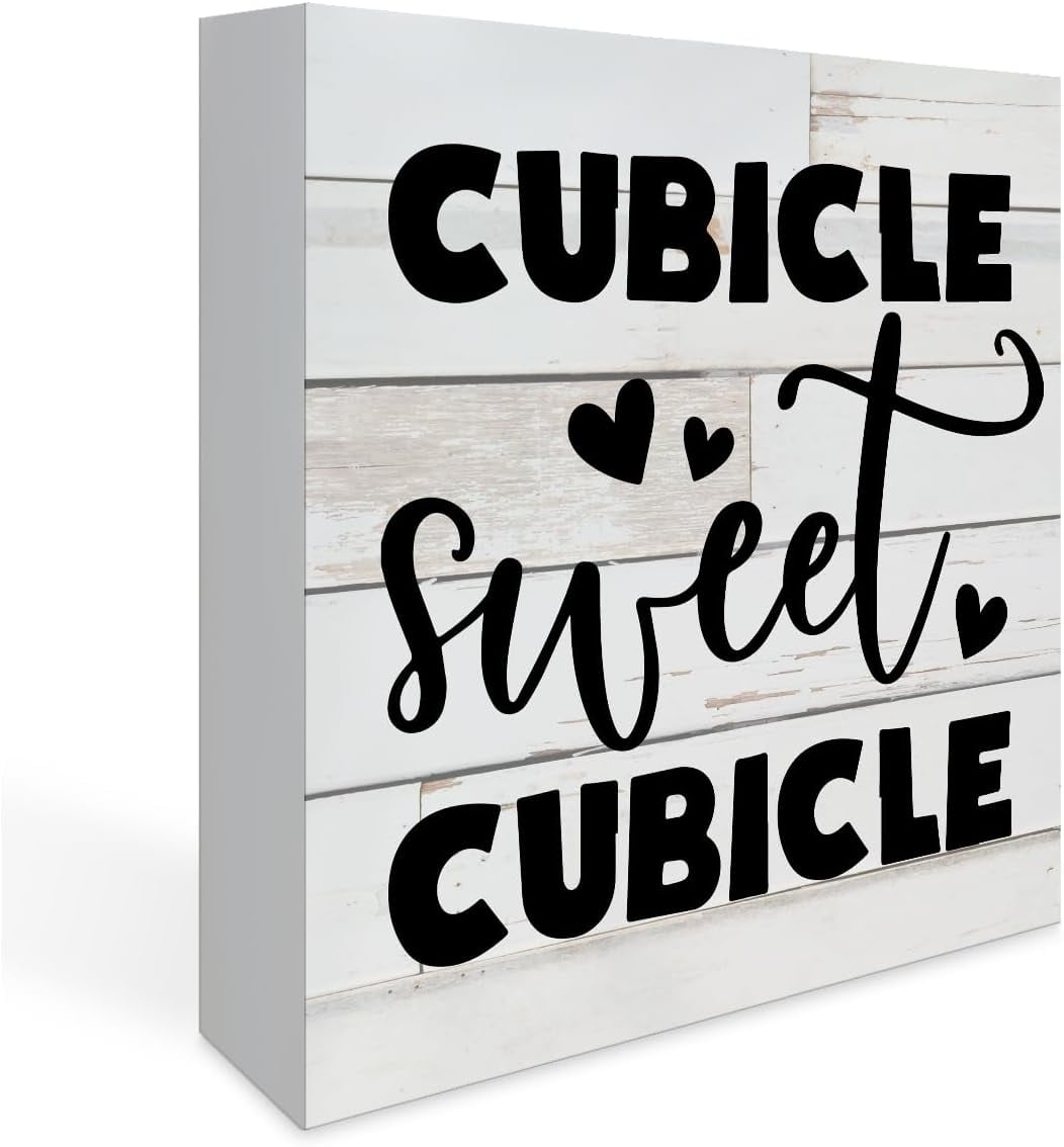 Rustic Cubicle Sweet Cubicle Wood Box Sign, Farmhouse Cubicle Artwork ...