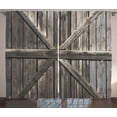 Ambesonne Country Curtains 2 Panel Set, Old Door Rustic Life, 108" x 84 ...