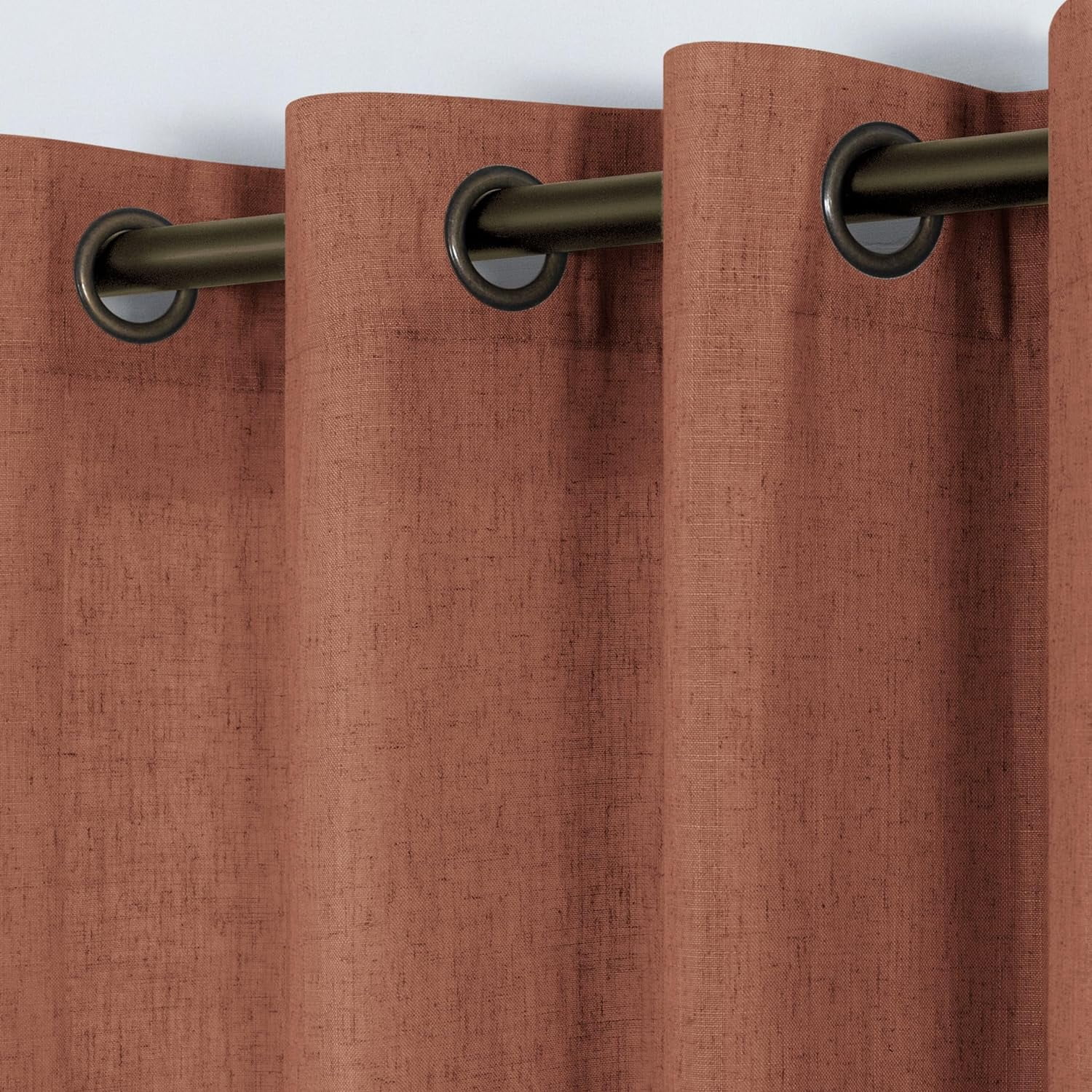Rustic Curtains for Living Room,Sheer Linen Grommet Farmhouse Western ...