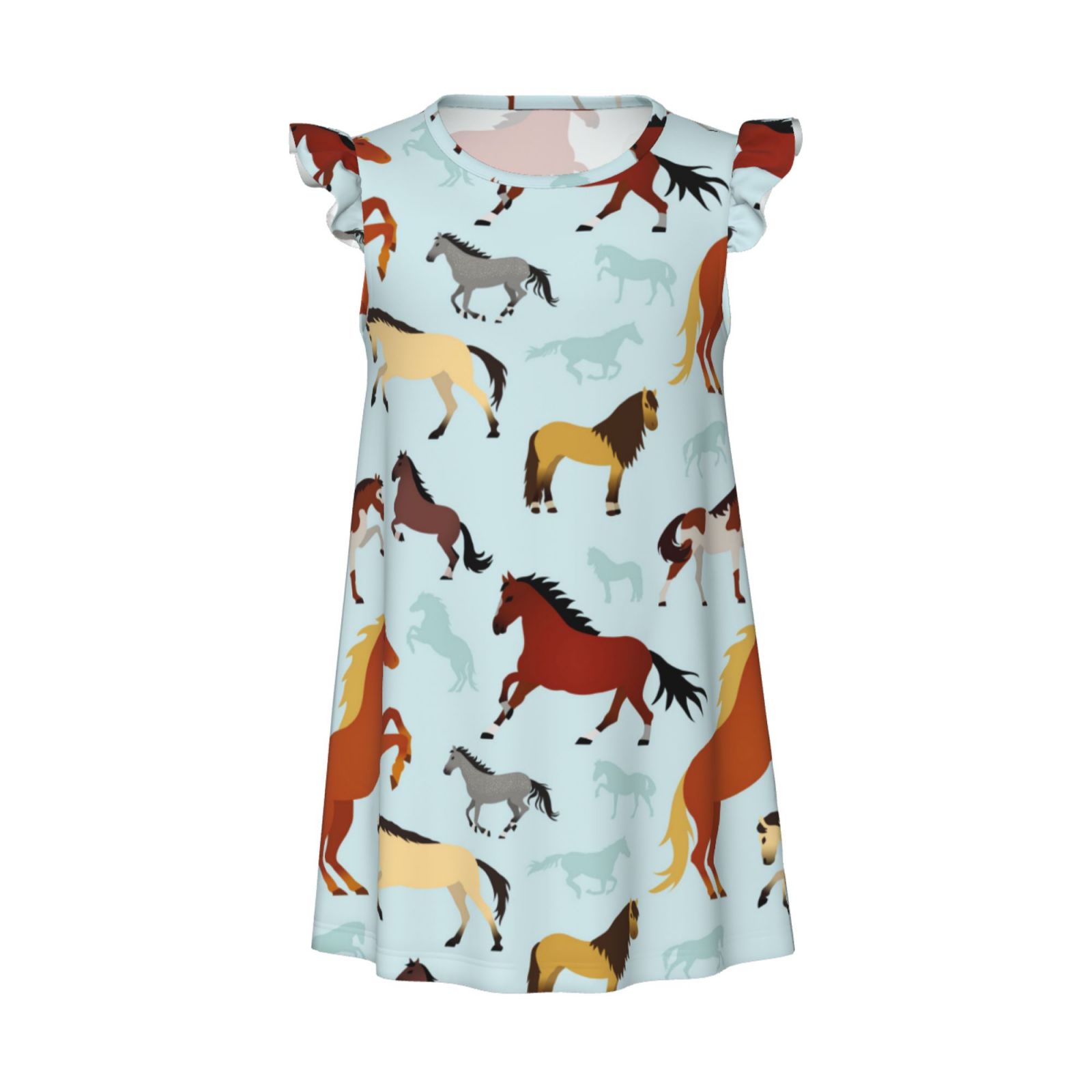 Rustic Cute Horse Girls Nightgowns, Pajamas for Girls, Soft Flutter ...