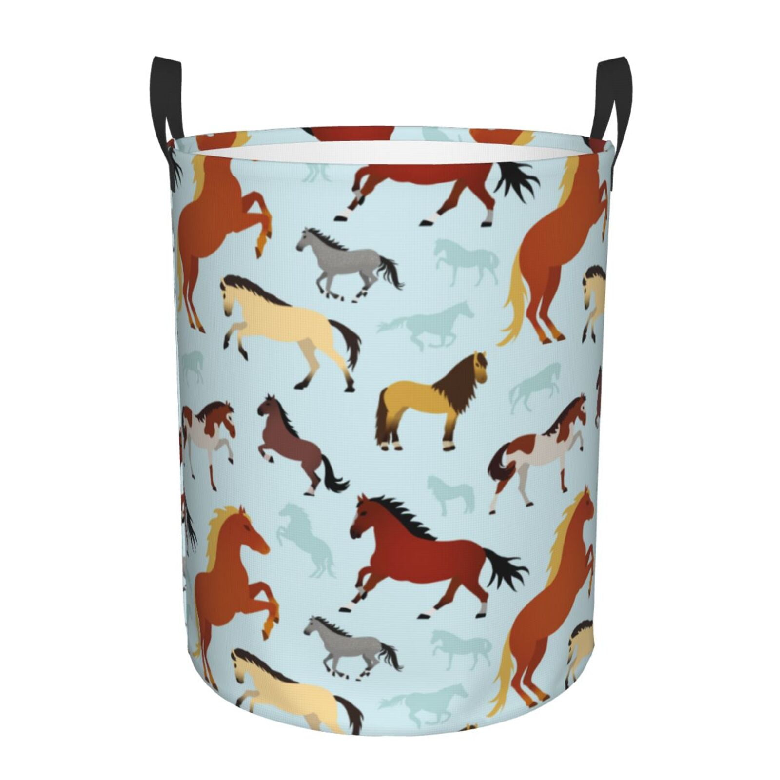 Rustic Cute Horse Laundry Basket, Laundry Hamper Waterproof Laundry Bag ...
