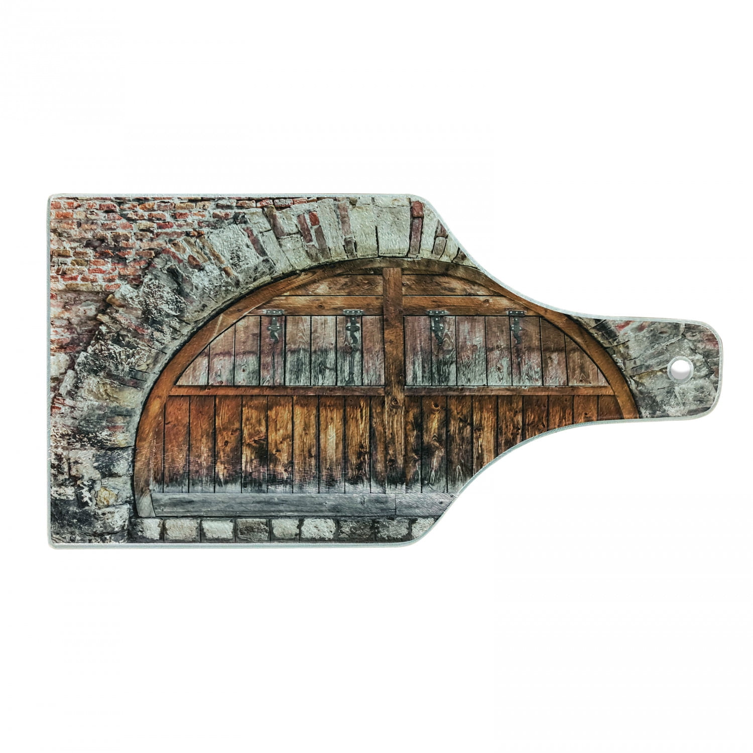 Rustic Cutting Board, Photograph of a Brick Stone RampArt with Oval ...