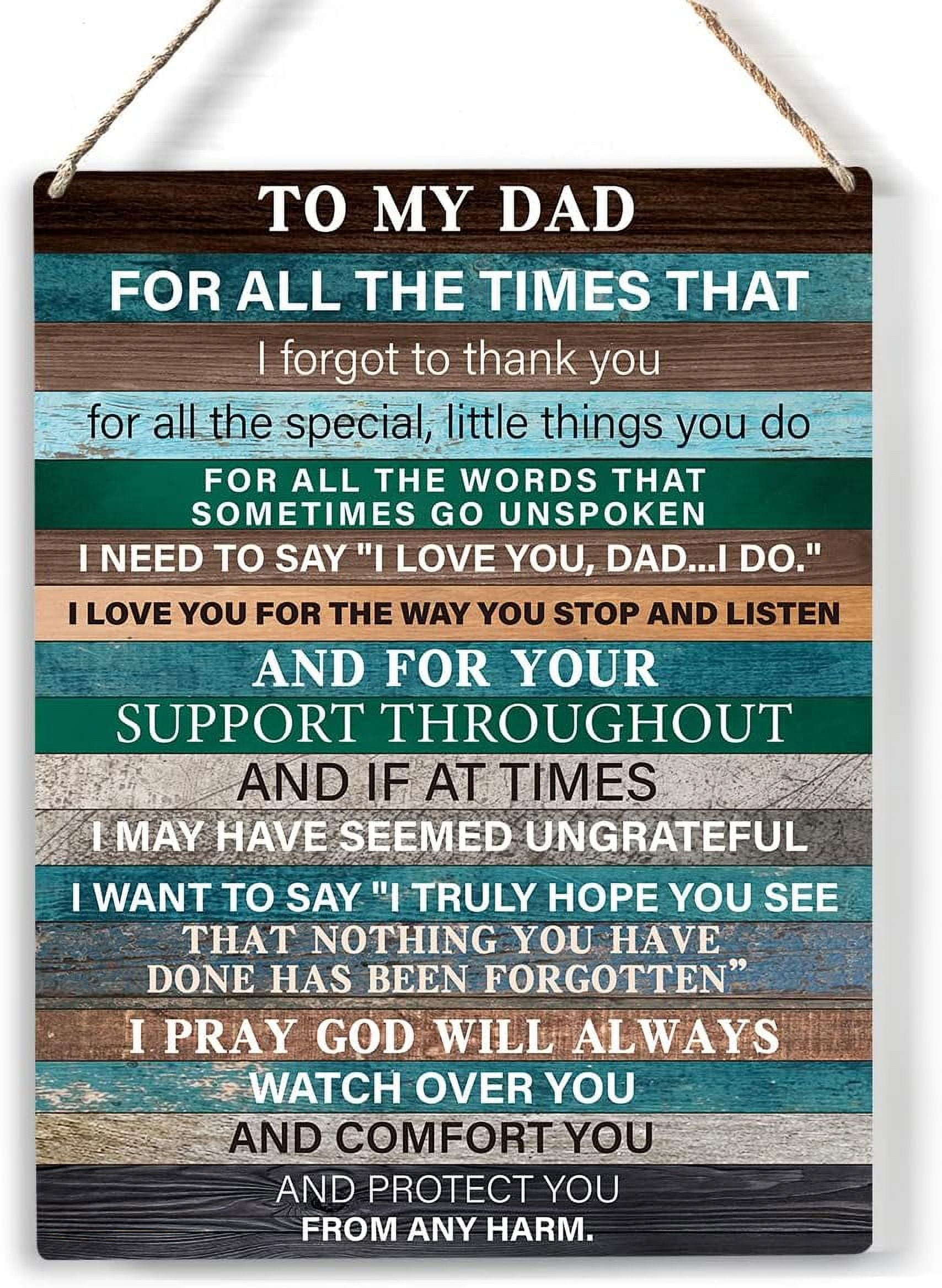 Rustic Dad I Love You Sign to My Dad Wooden Signs Hanging Plaque Home ...