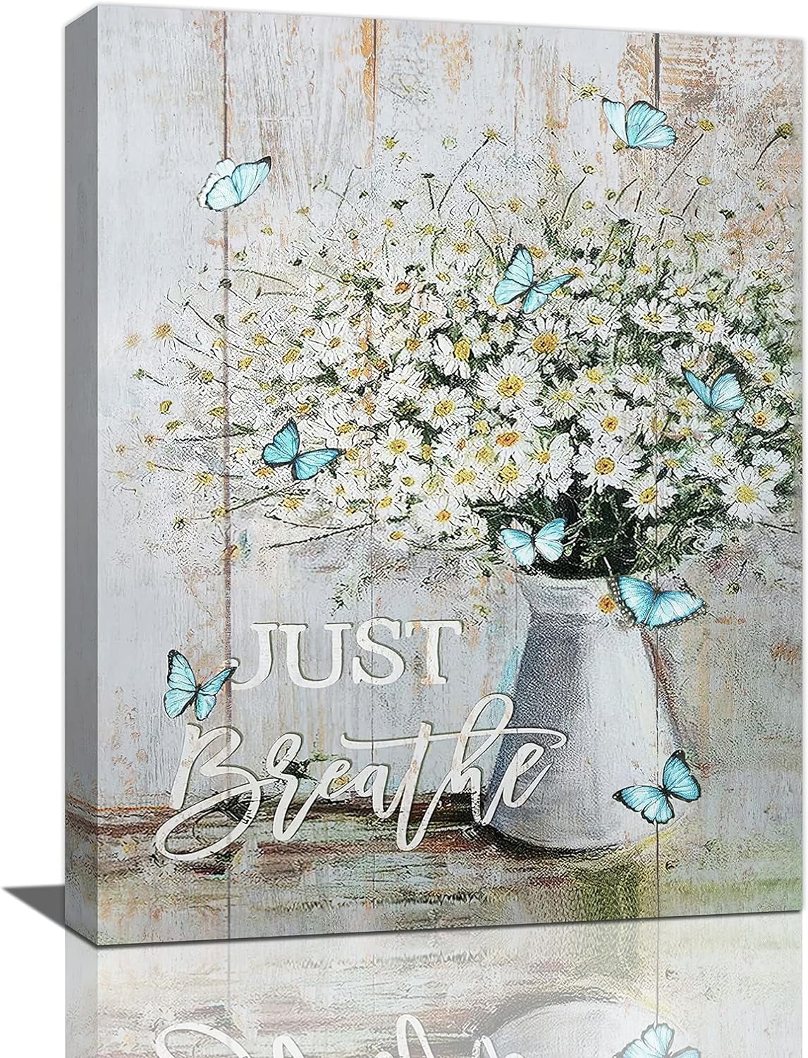 Rustic Daisy Decor Wall Art Farmhouse Daisy Butterfly Pictures Wall ...